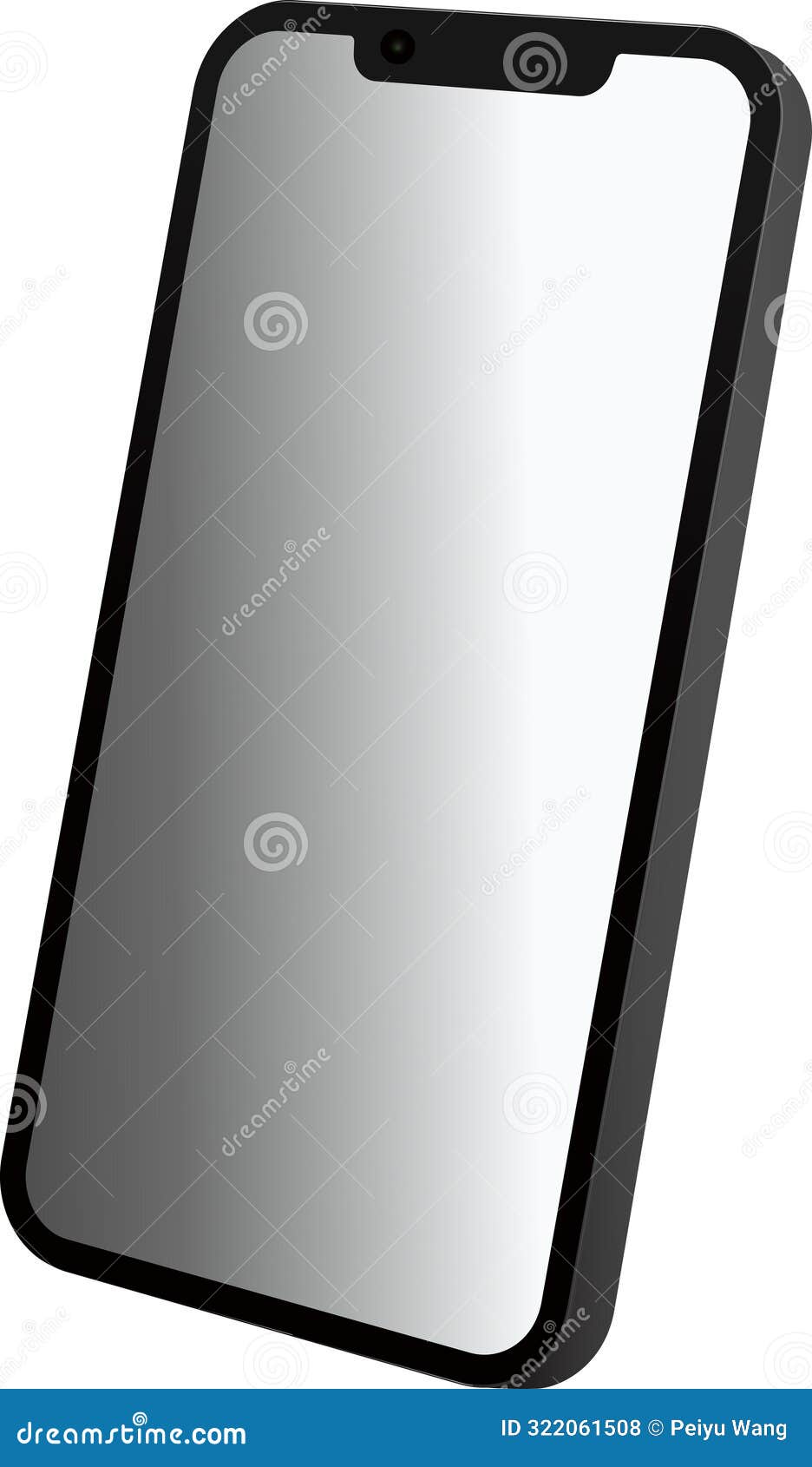 Digital Device Smartphone Mockup Perspective Side View Isolated Stock ...