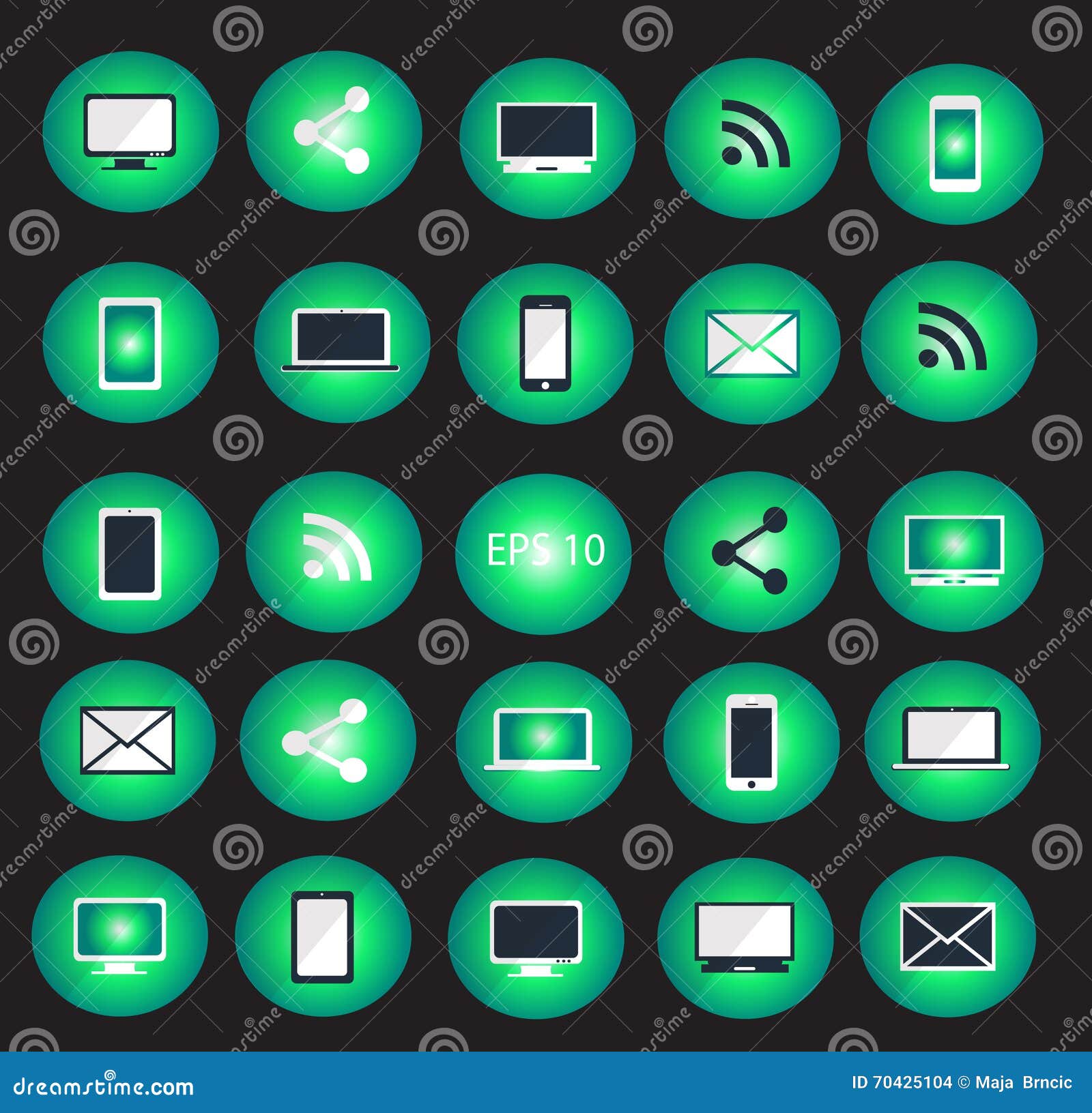 Digital Devices Icon Set Vector Illustration Stock Vector ...