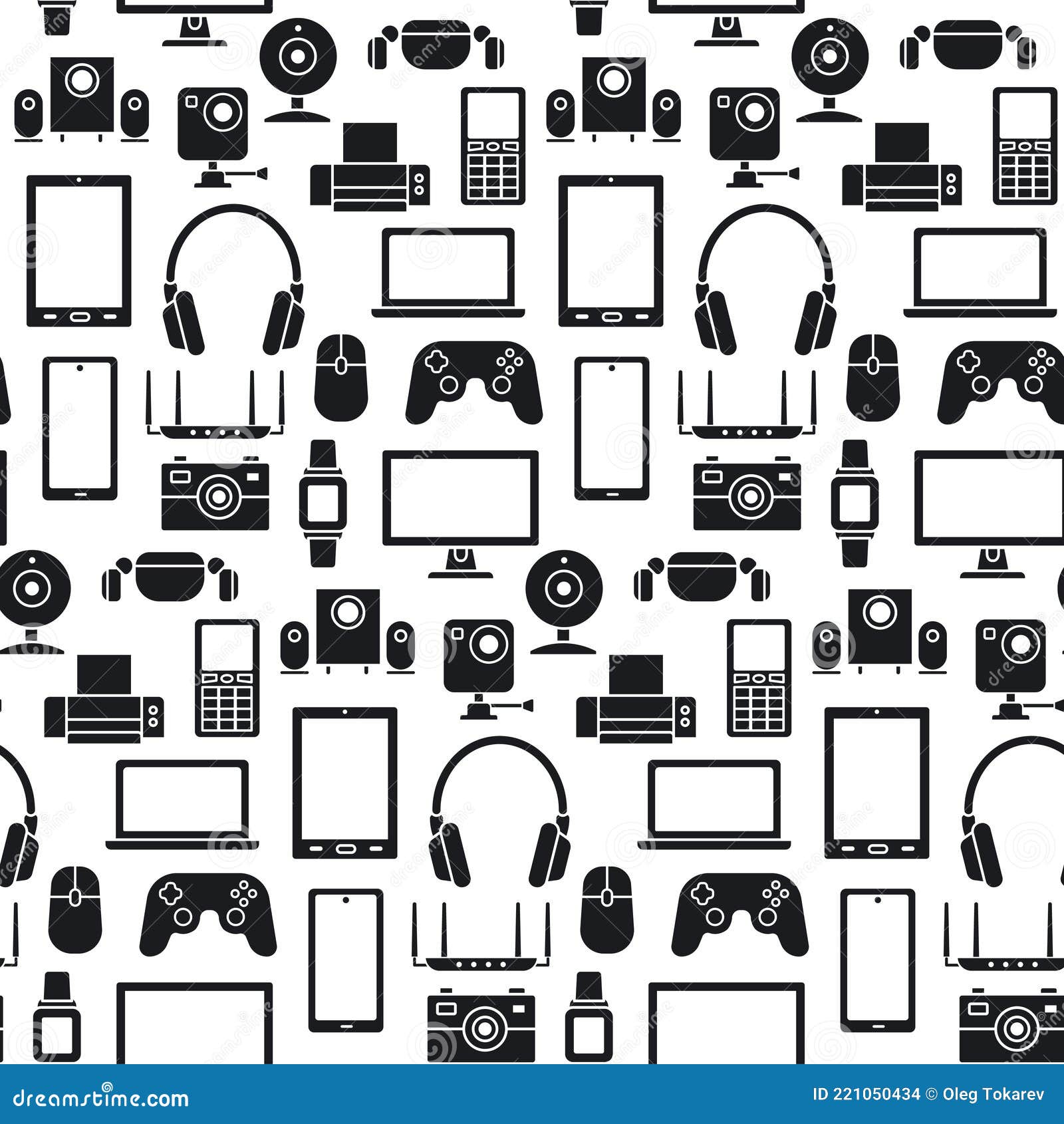 Digital devices pattern stock vector. Illustration of icon - 221050434