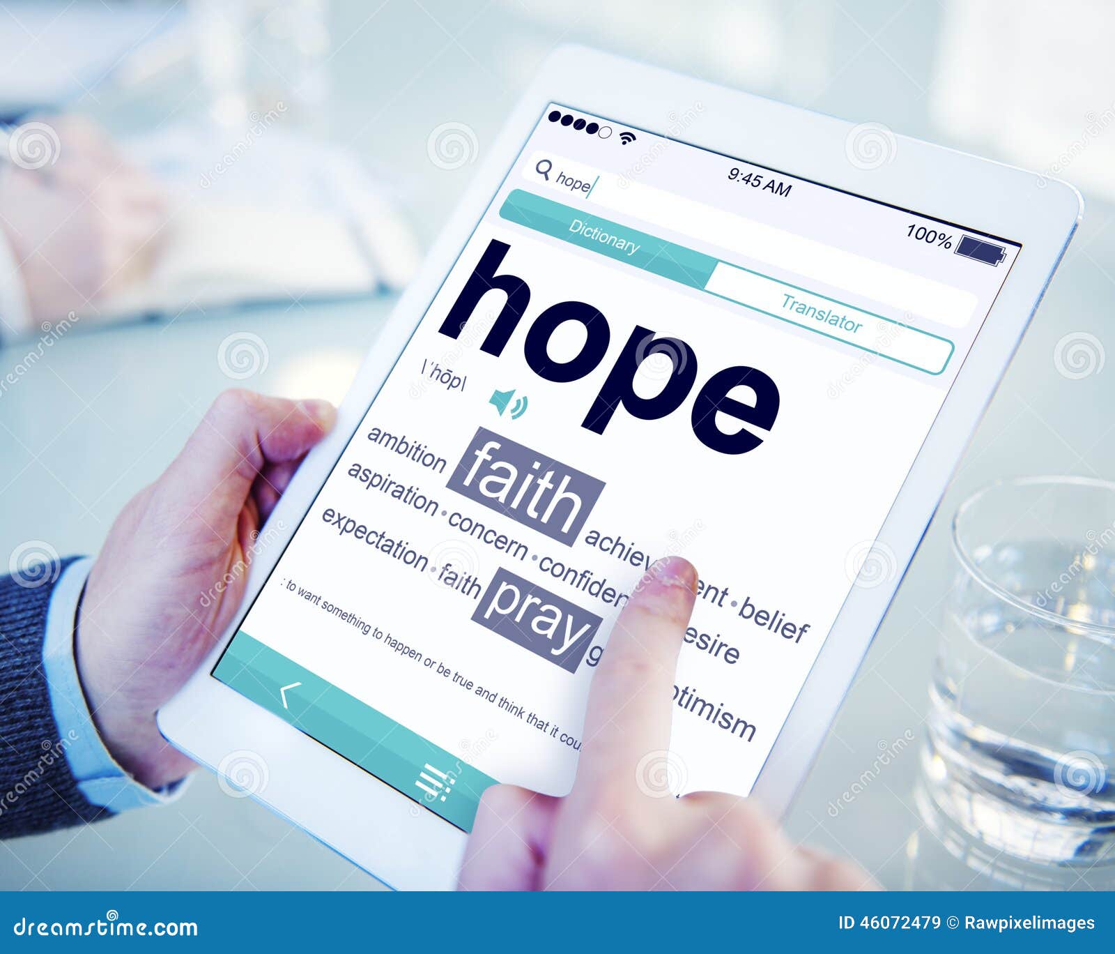 Digital Dictionary Hope Faith Pray Concepts Stock Image - Image of plan ...