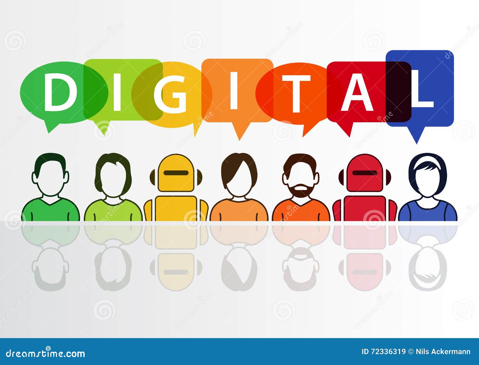 Digital and Digitization Conceptual Background. Vector Illustration of ...