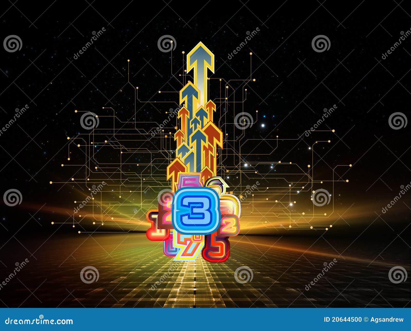 Digital Direction stock illustration. Illustration of orange - 20644500