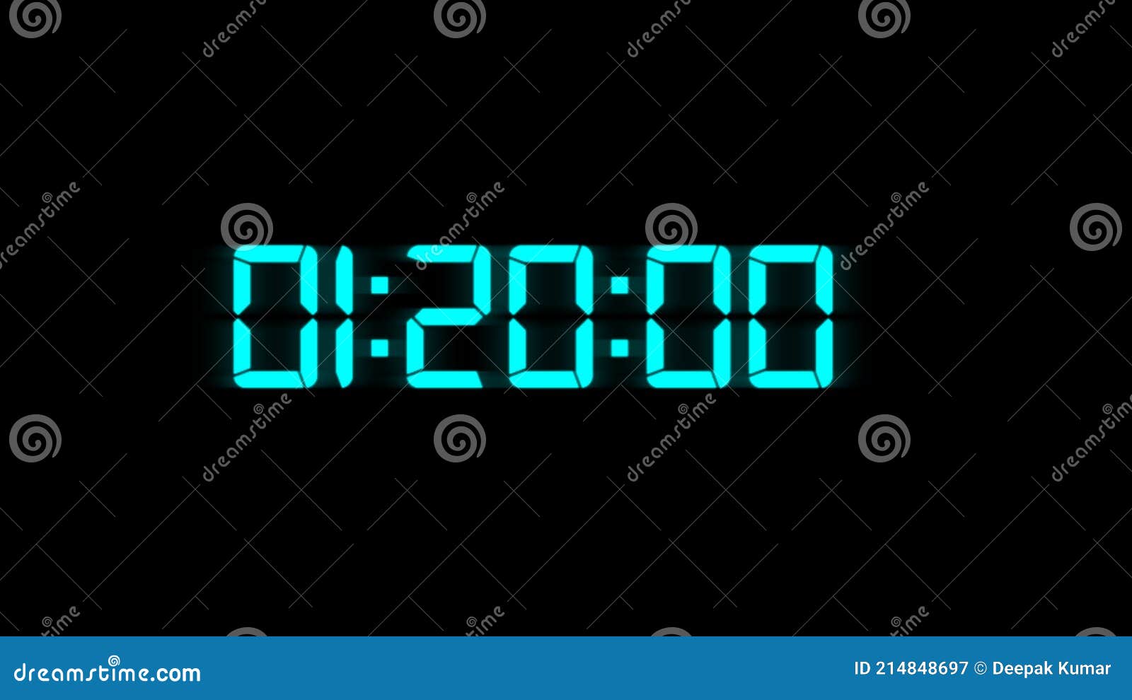 Digital Display Blue Led Clock 3d Stock Illustration - Illustration of ...