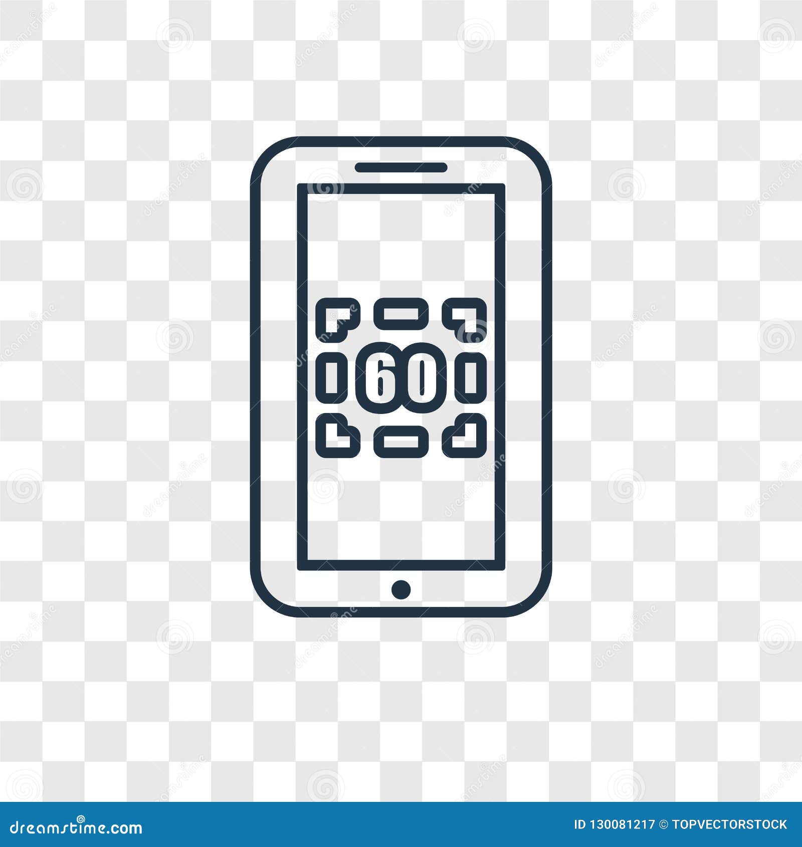 Digital Display 60 Concept Vector Linear Icon on Transp Stock Vector ...