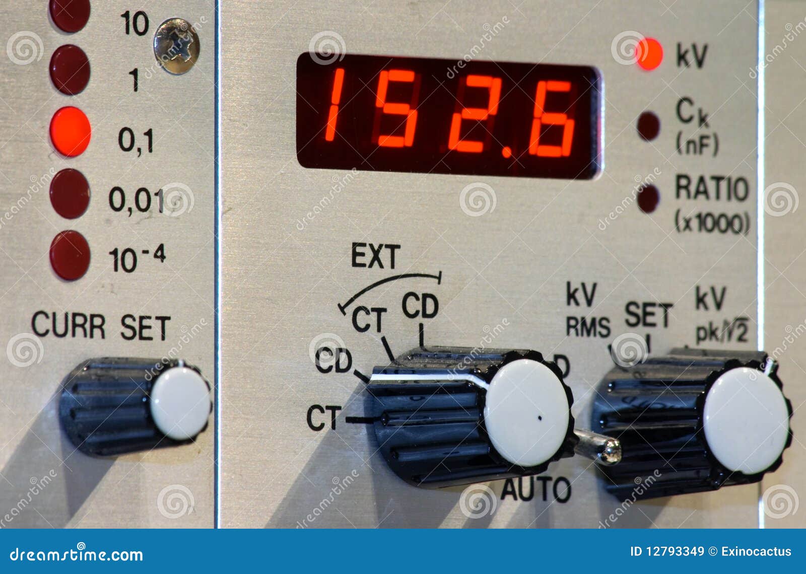 Digital Display and Control Knobs Stock Image - Image of analyzer ...