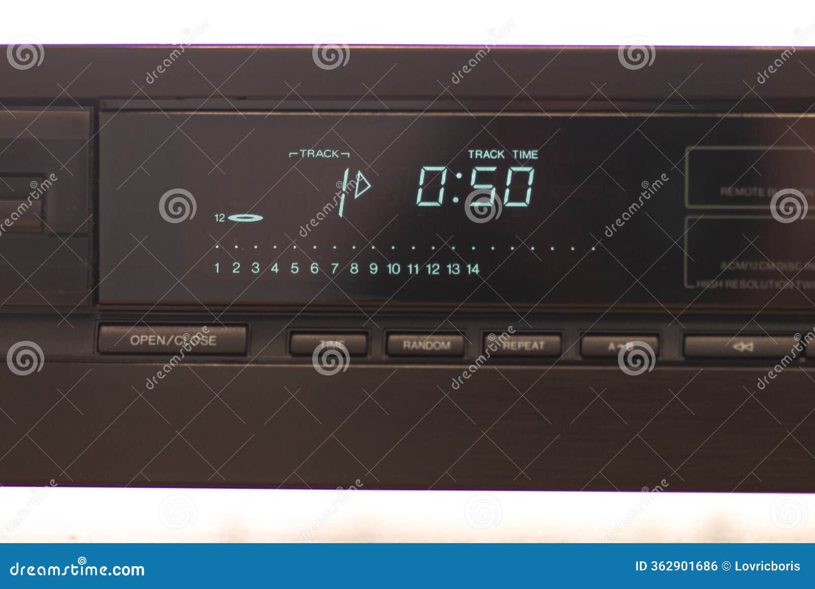 Digital Display Highlighting Track Playback with Timer in Progress ...