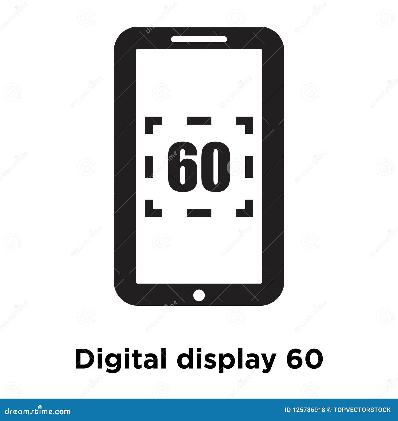 Digital Display 60 Icon Vector Isolated on White Background, Log Stock ...