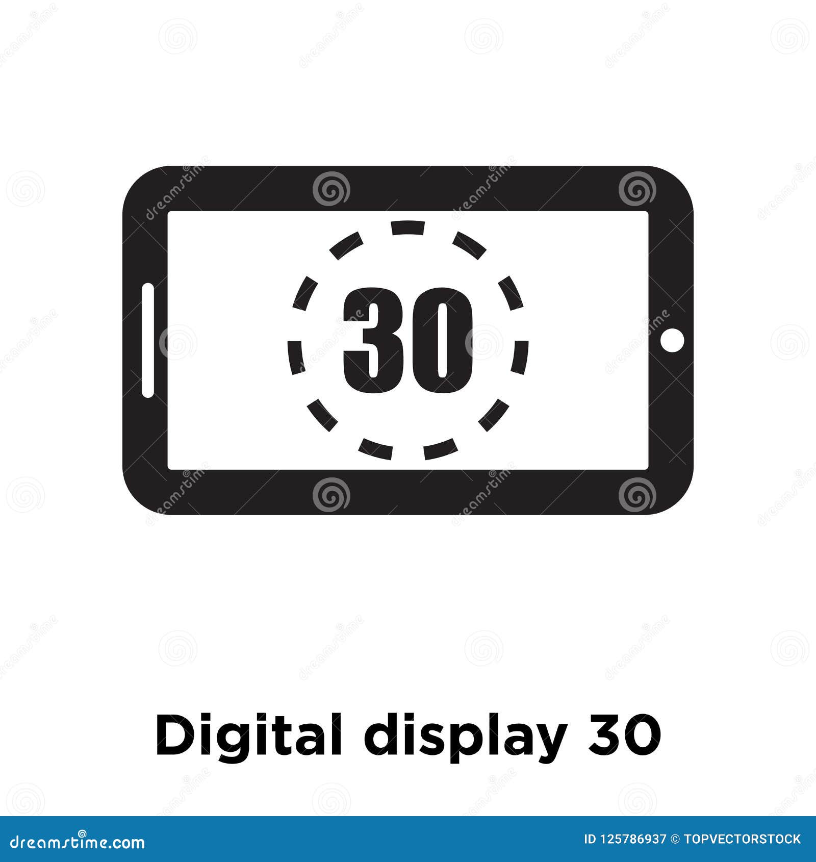 Digital Display 30 Icon Vector Isolated on White Background, Log Stock ...