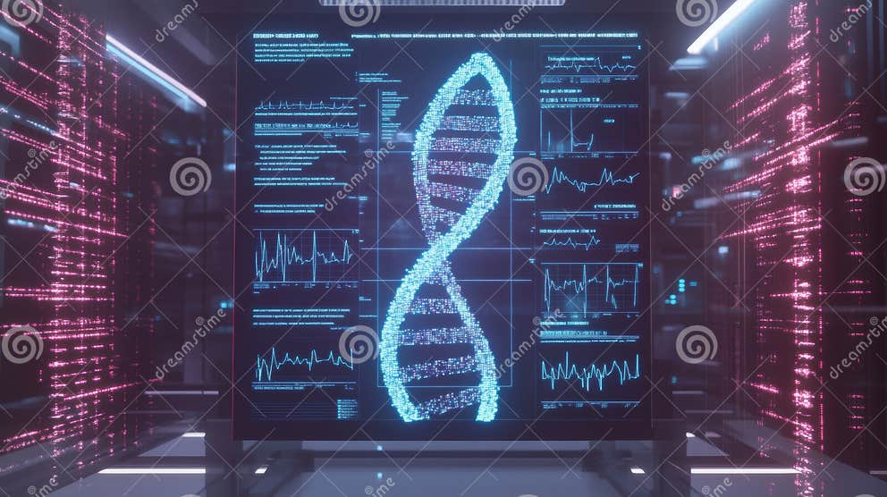 A Digital Display Illustrates the Intricate Structure of DNA ...