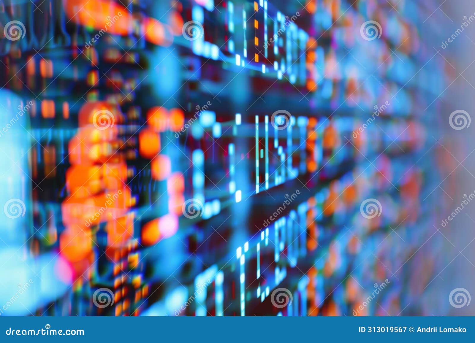 Digital Display of Multiple Numbers on Computer Screen Stock Image - Image of complexity ...