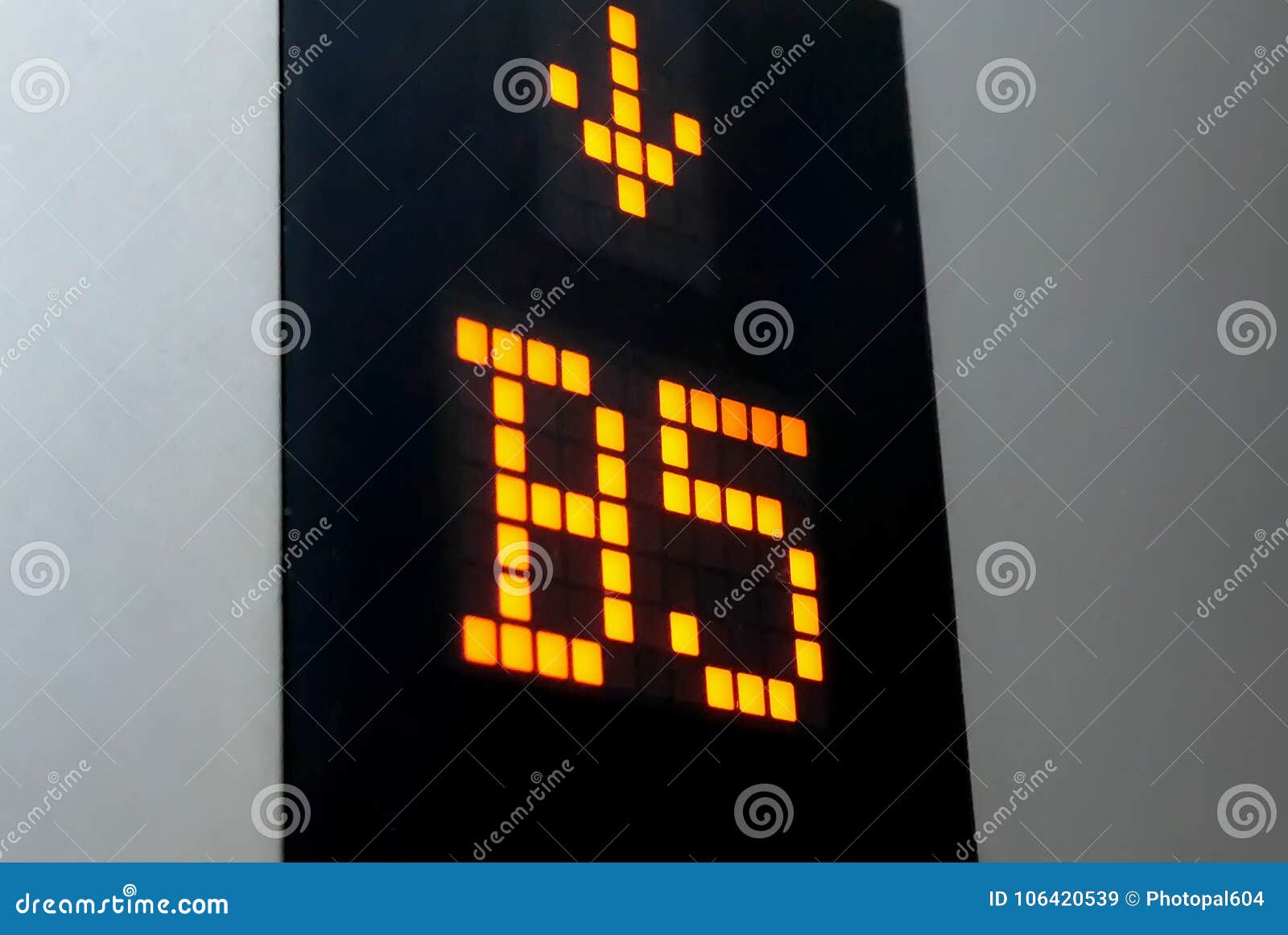 Digital Display Showing B Five Floor Number Inside Elevator Stock Image ...