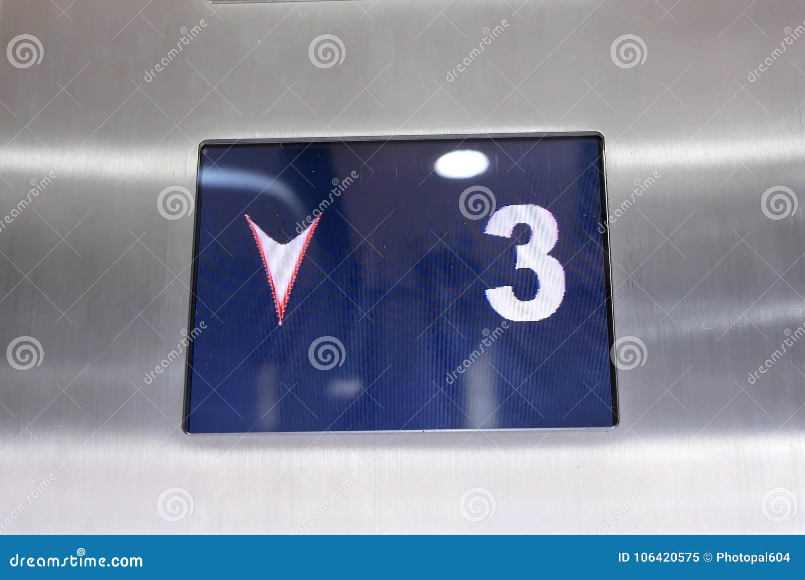 Digital Display Showing Three Floor Number Inside Elevator Royalty-Free ...