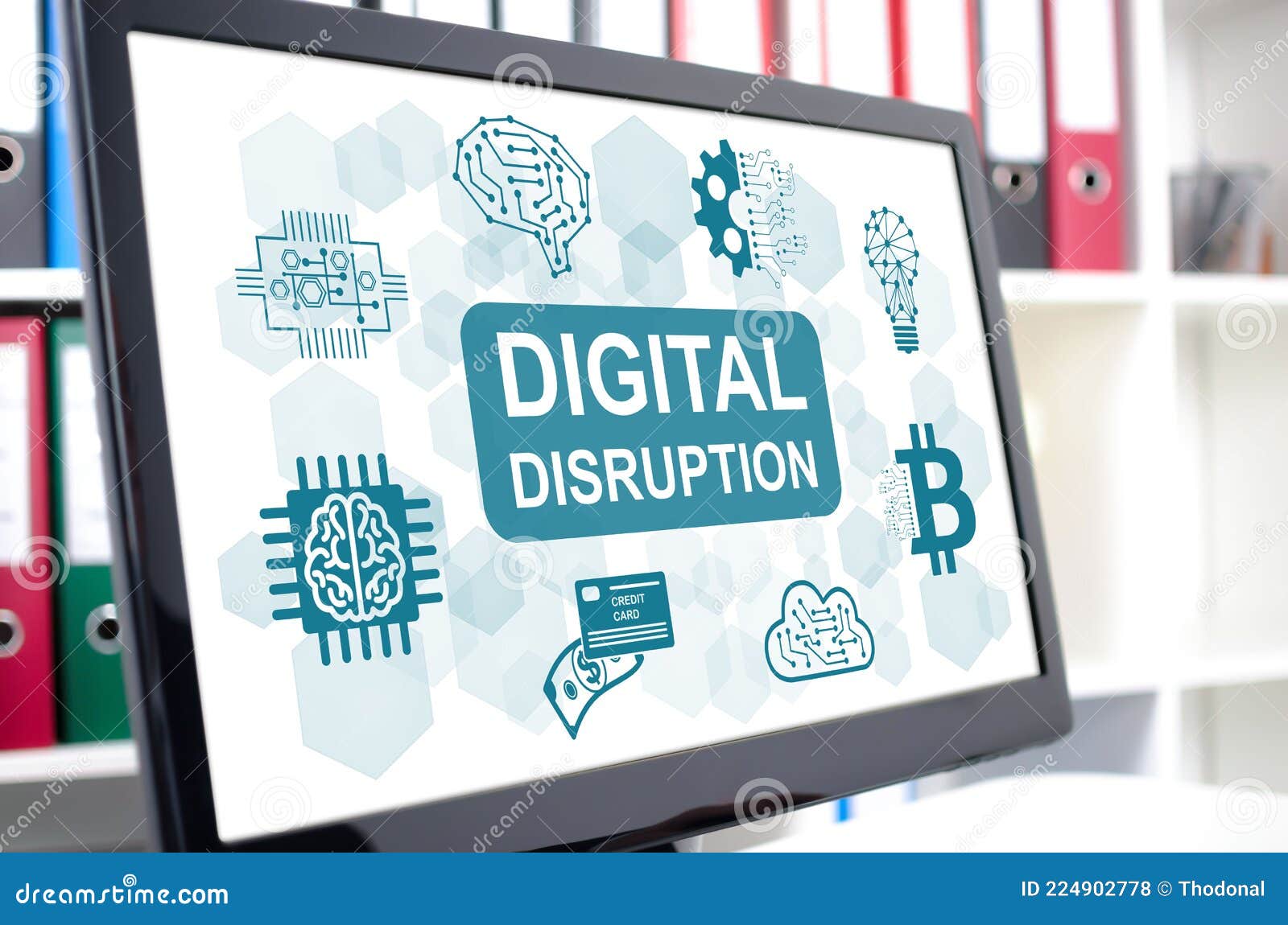 Digital Disruption Concept on a Computer Screen Stock Photo - Image of ...