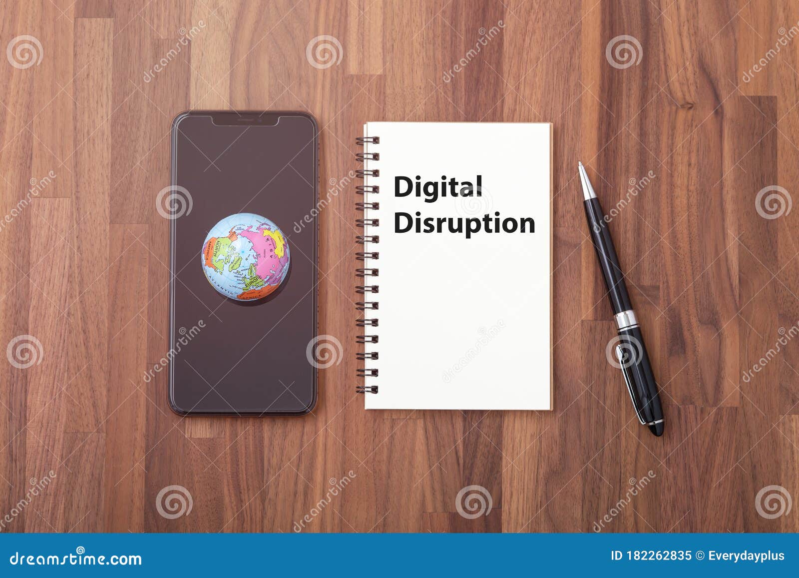 Digital Disruption Concept with World on Smartphone Stock Image - Image ...