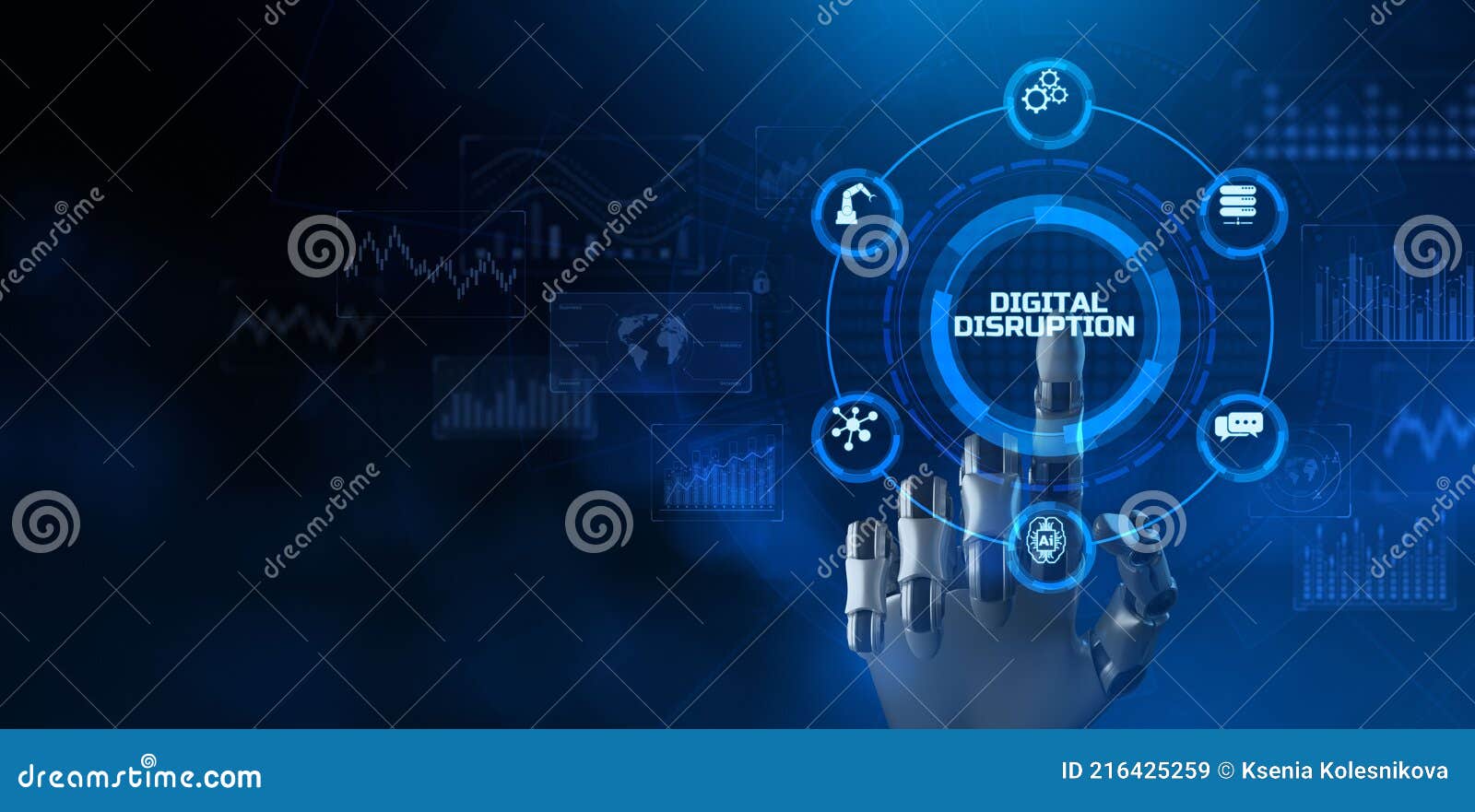 Digital Disruption Concept. Vector Illustration Background For ...