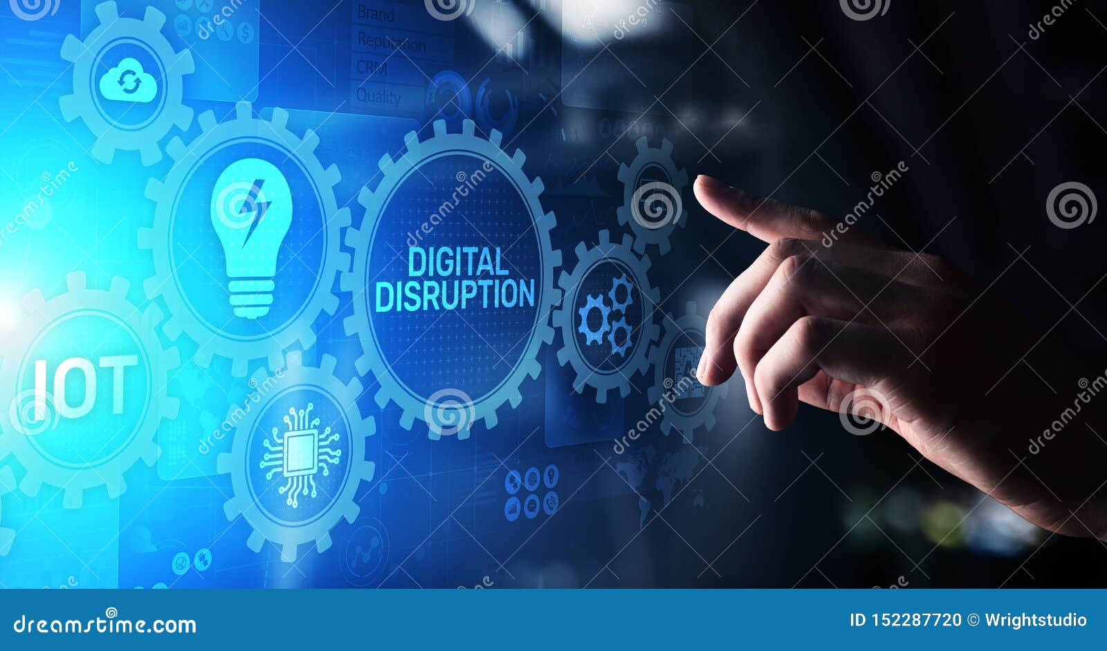 Digital Disruption. Disruptive Business Ideas. IOT, Network, Smart City ...