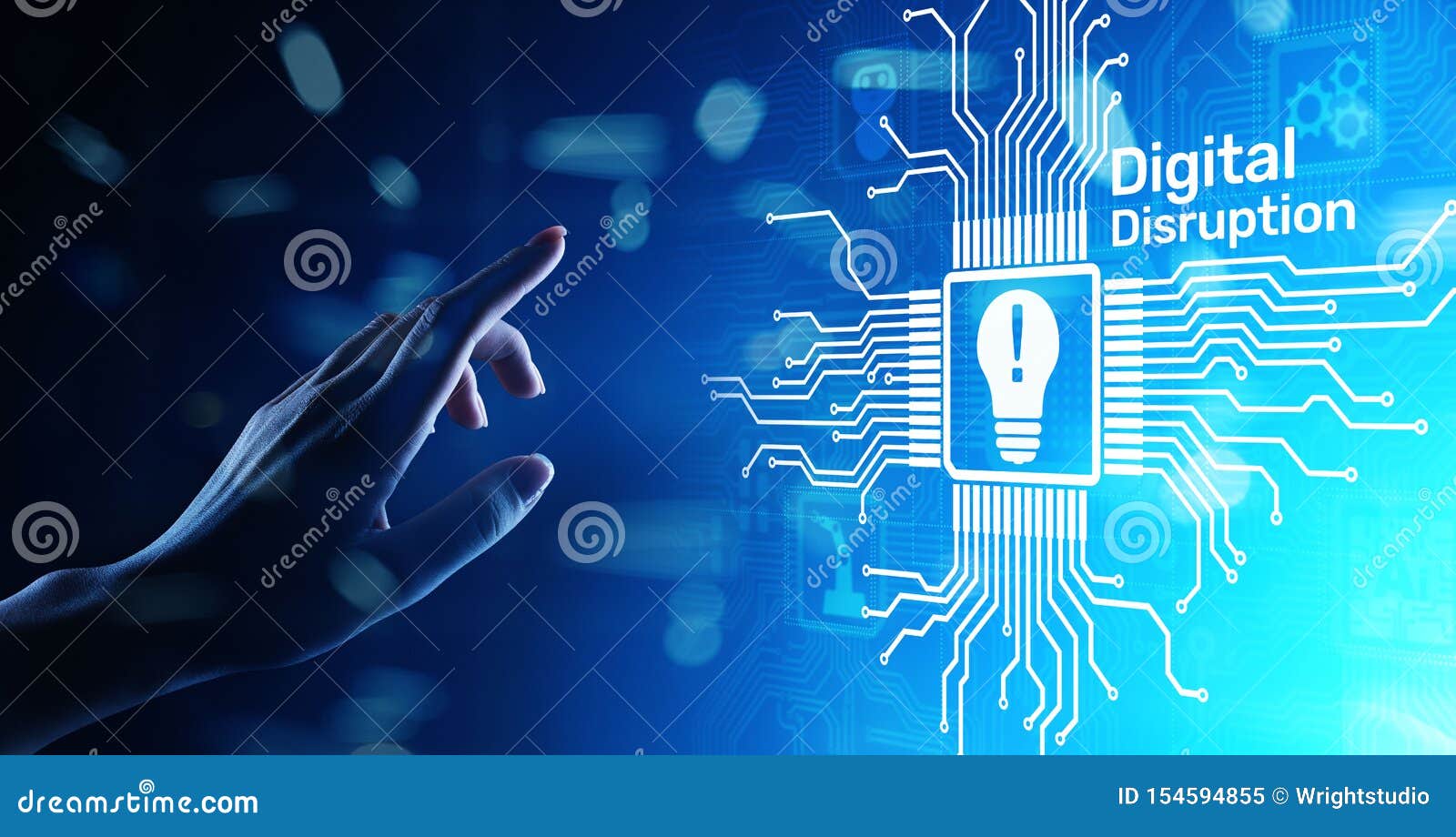 Digital Disruption. Disruptive Business Ideas. IOT, Network, Smart City ...