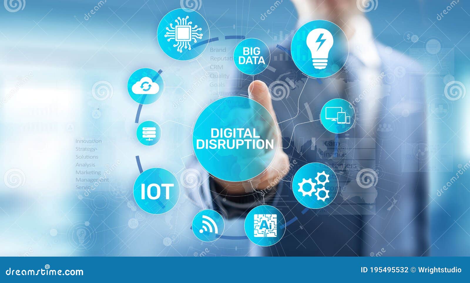 Digital Disruption. Disruptive Business Ideas. IOT, Network, Smart City ...