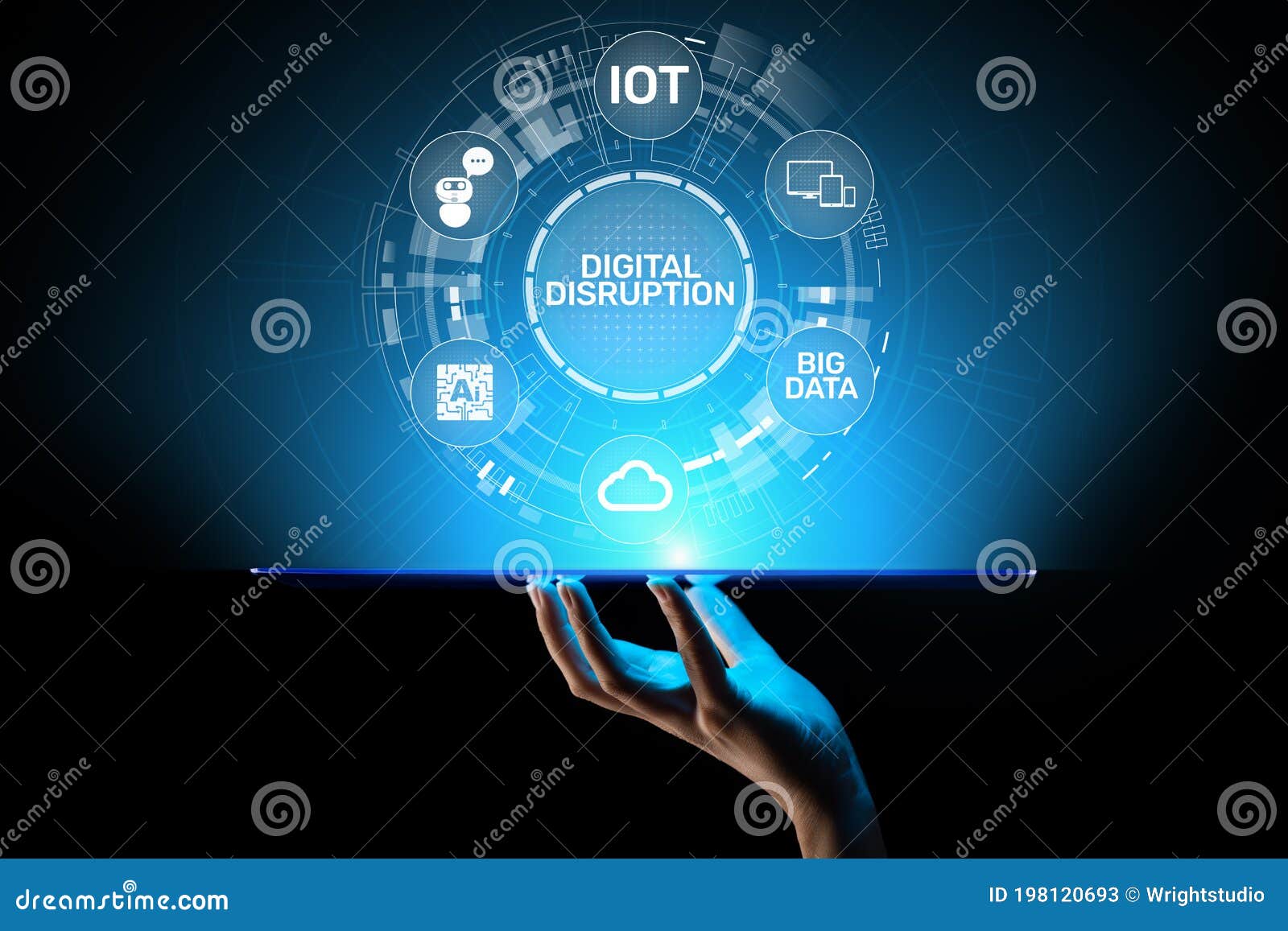 Digital Disruption. Disruptive Business Ideas. IOT, Network, Smart City ...