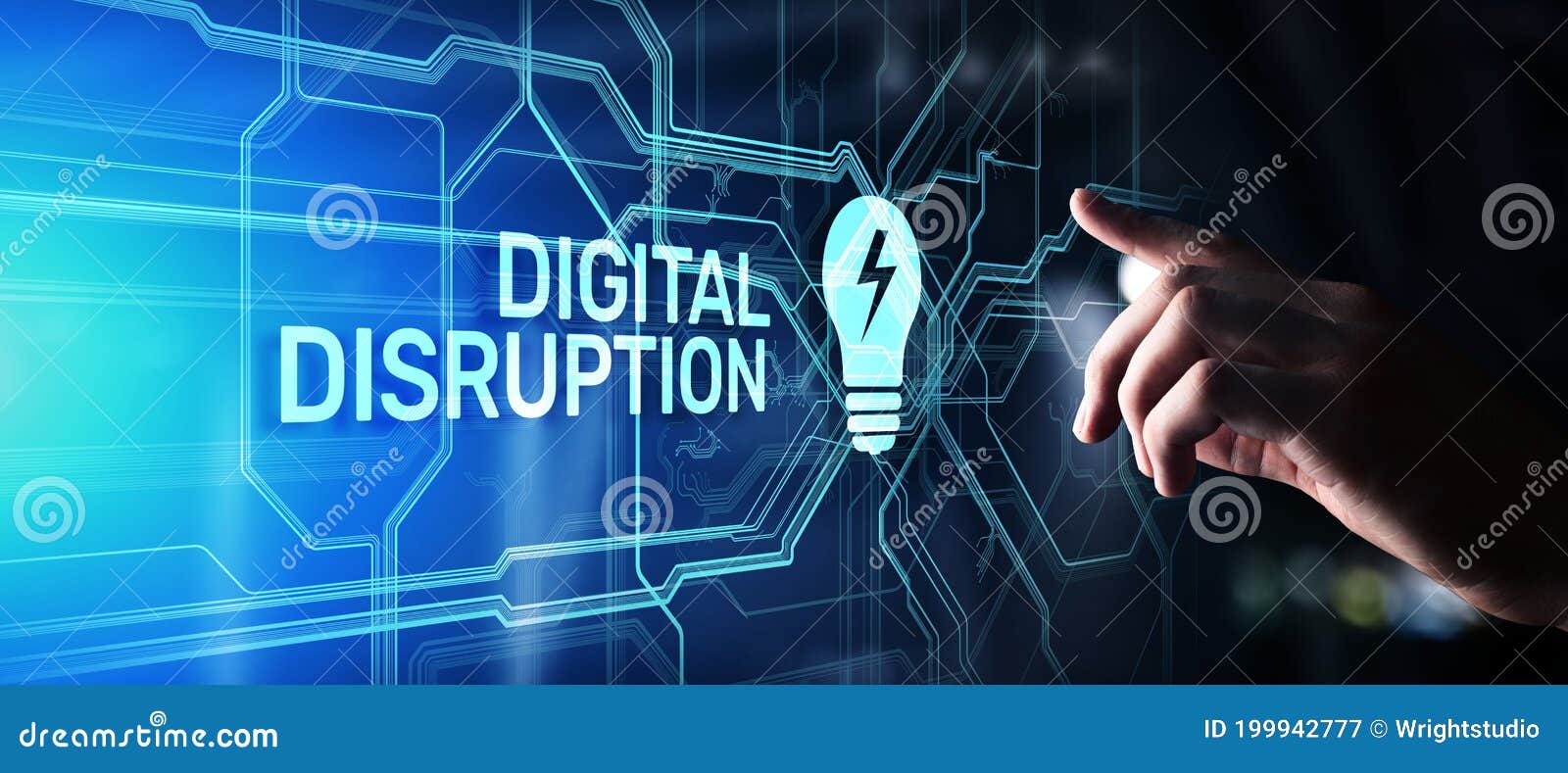 Digital Disruption. Disruptive Business Ideas. IOT, Network, Smart City ...