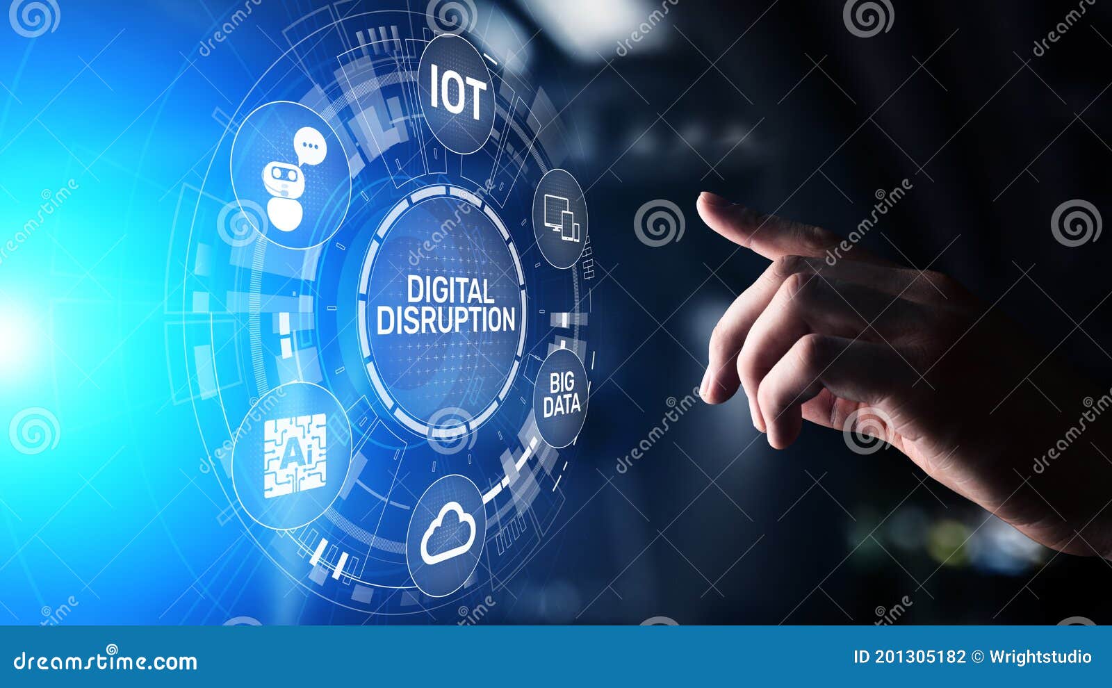 Digital Disruption. Disruptive Business Ideas. IOT, Network, Smart City ...