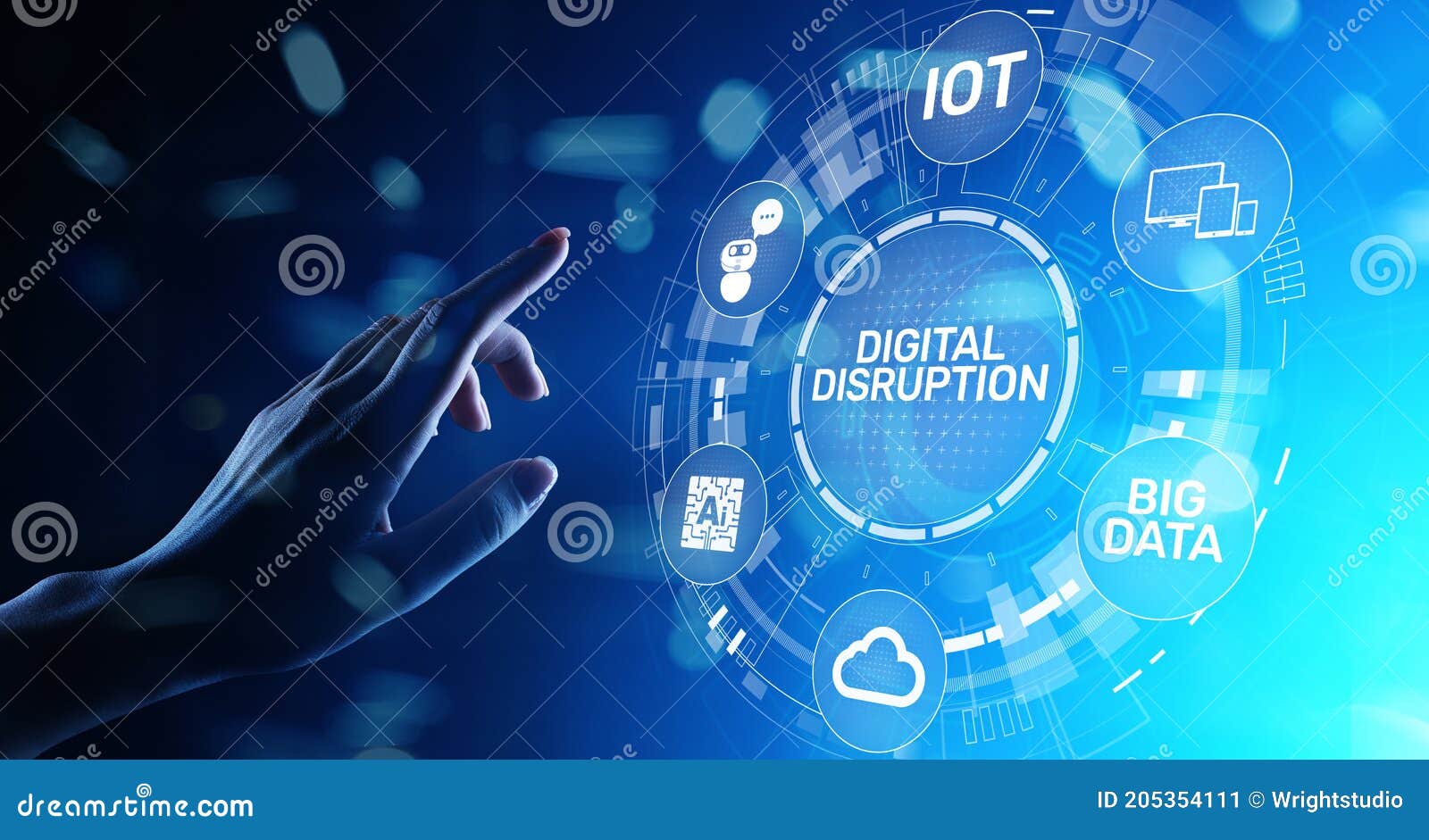 Digital Disruption. Disruptive Business Ideas. IOT, Network, Smart City ...