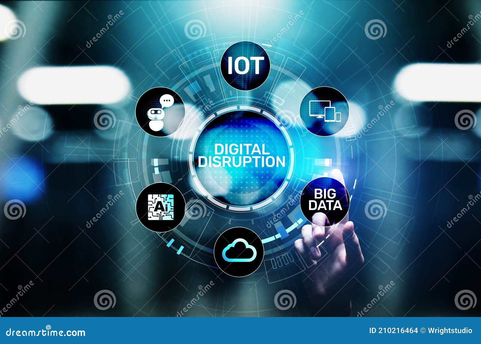 Digital Disruption. Disruptive Business Ideas. IOT, Network, Smart City ...