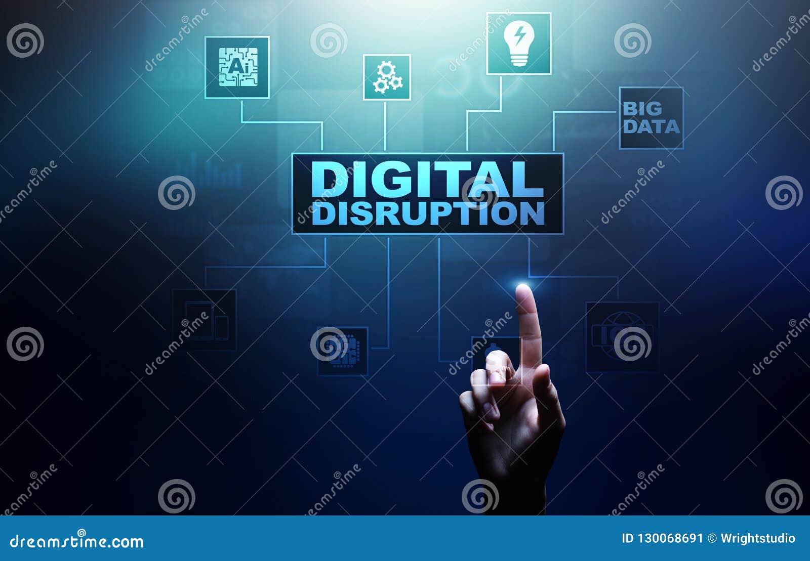 Digital Disruption. Disruptive Business Ideas. IOT, Network, Smart City ...