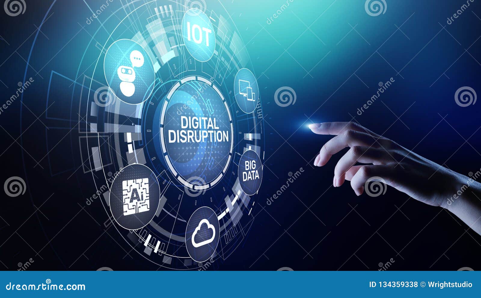 Digital Disruption. Disruptive Business Ideas. IOT, Network, Smart City ...