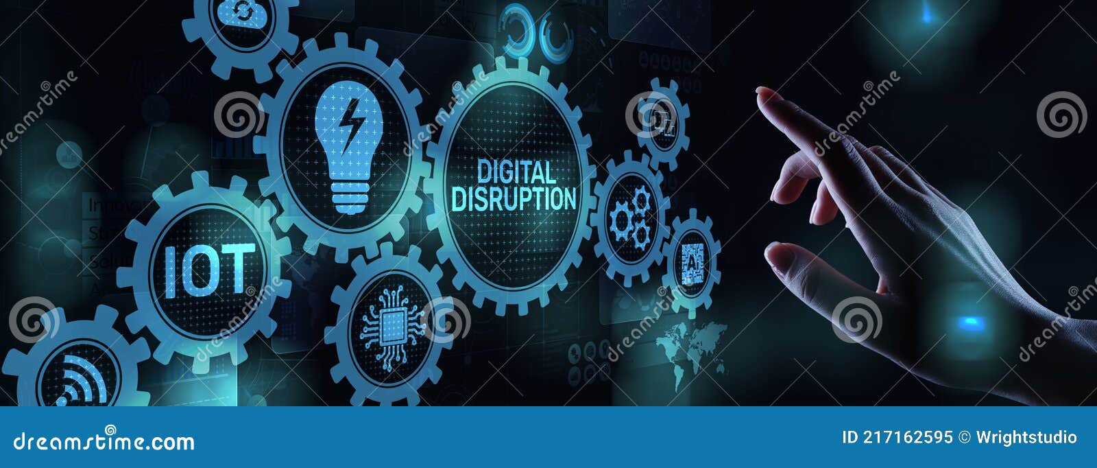 Digital Disruption. Disruptive Business Ideas. IOT, Network, Smart City ...