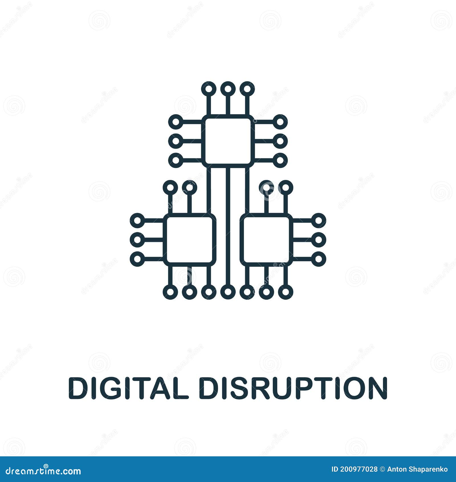 Disruption Line Icon Set. Included The Icons As Digital Disrupt ...