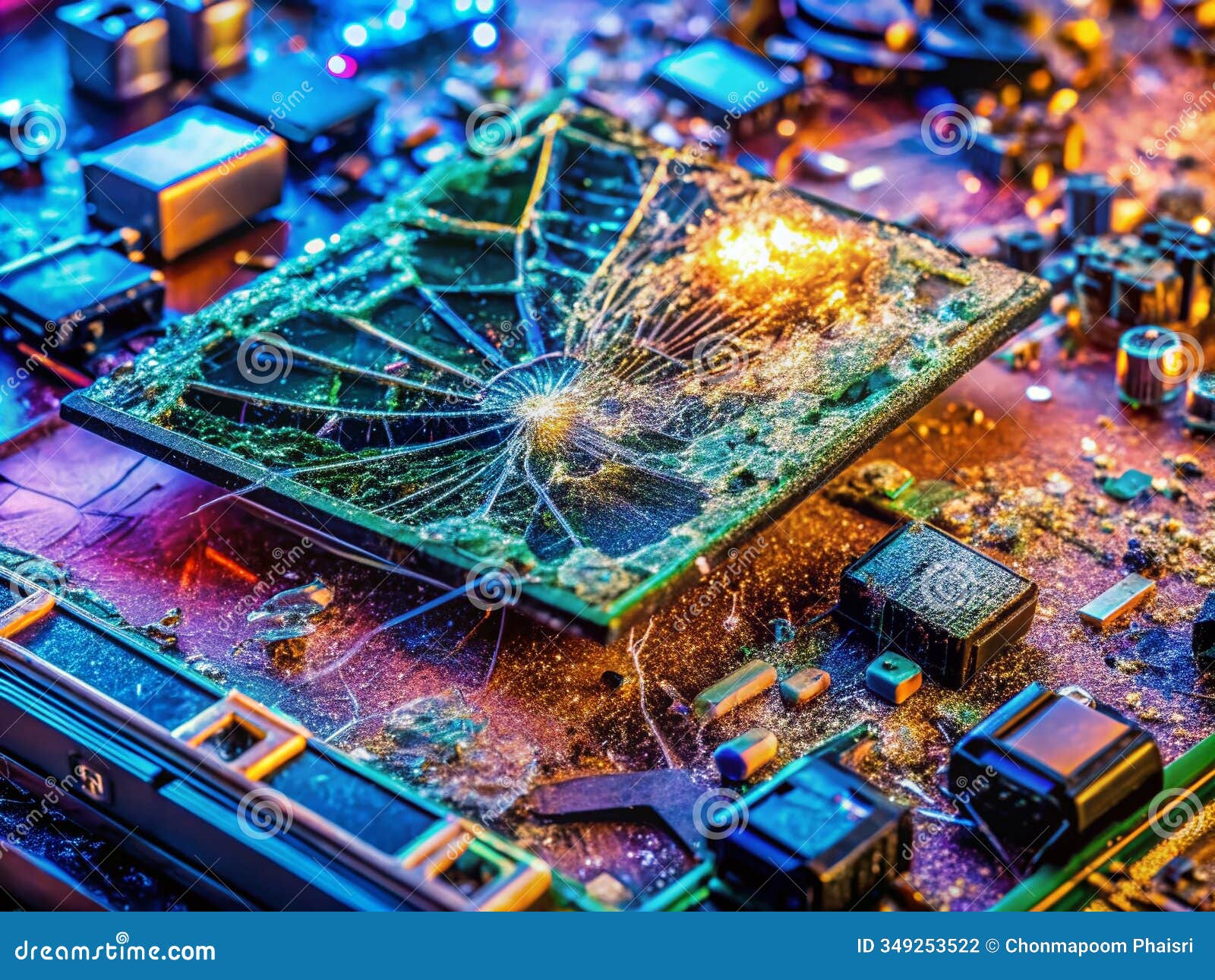 Digital Disruption a Shattered Computer Symbolizes the Fragility of ...