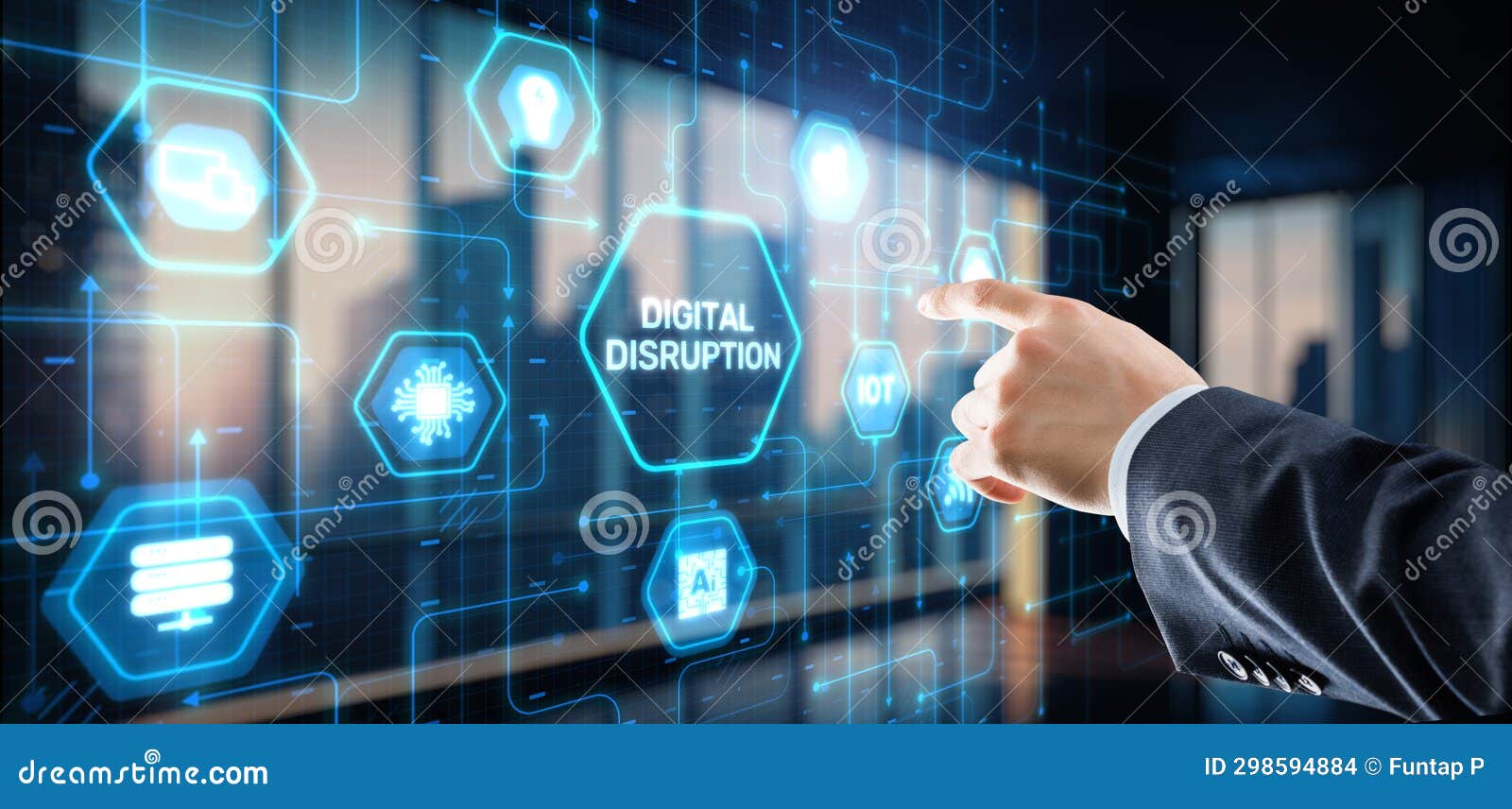 Digital Disruption Technology Background. Innovation Business Concept ...