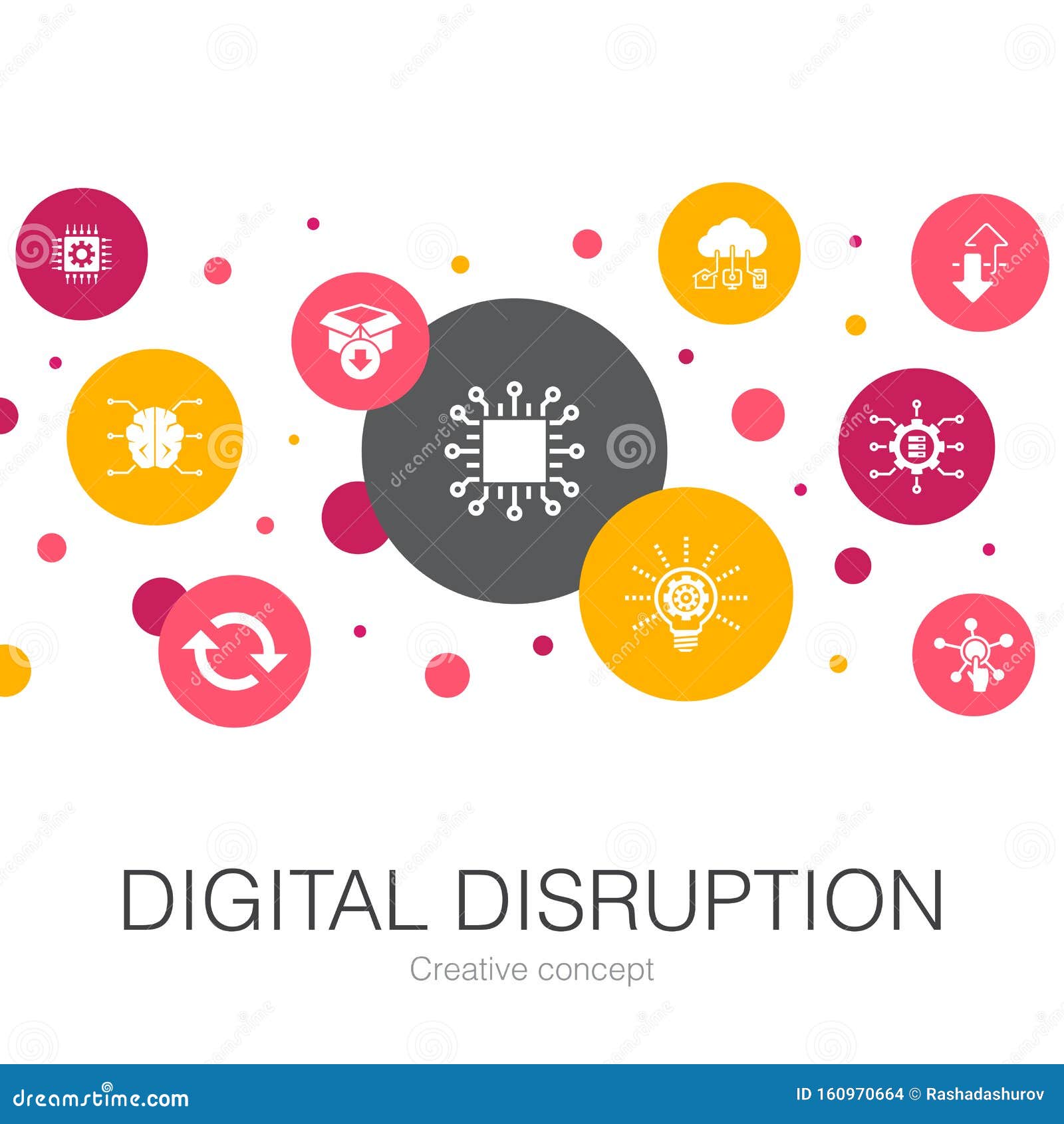 Digital Disruption Trendy Circle Stock Vector - Illustration of element ...