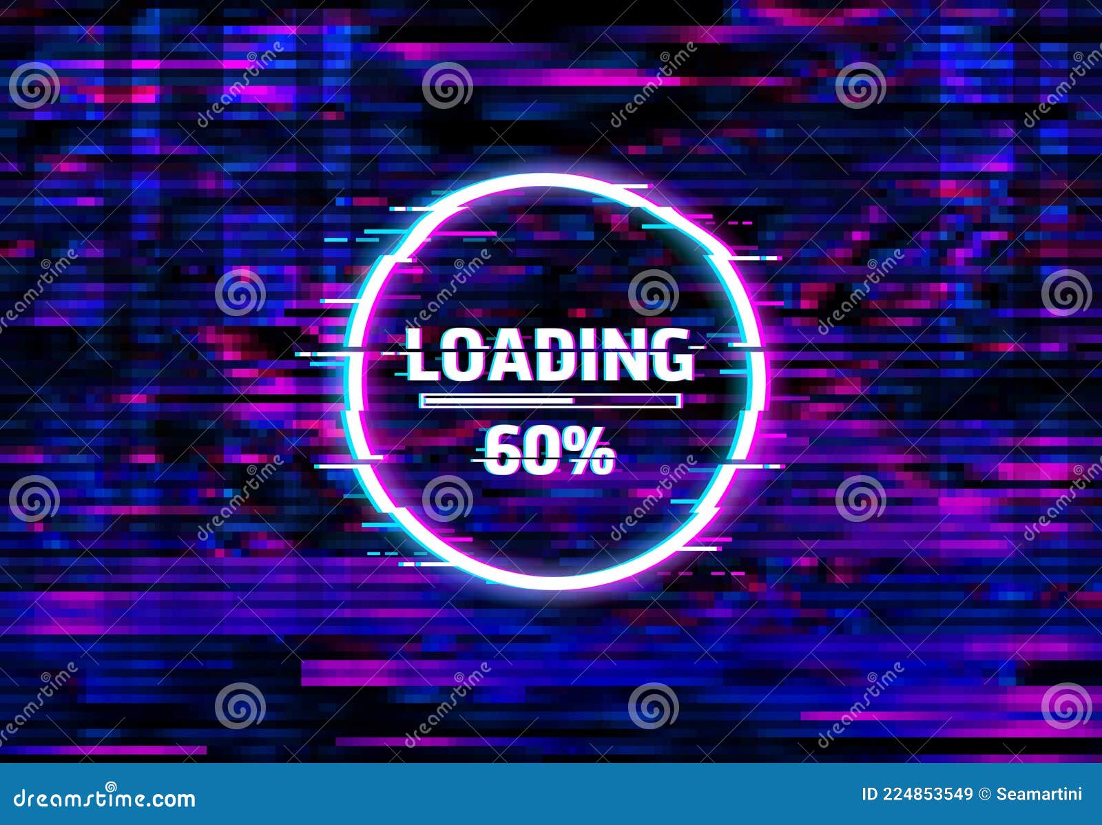 Digital Distortion Loading Bar Glitch Background Stock Vector ...