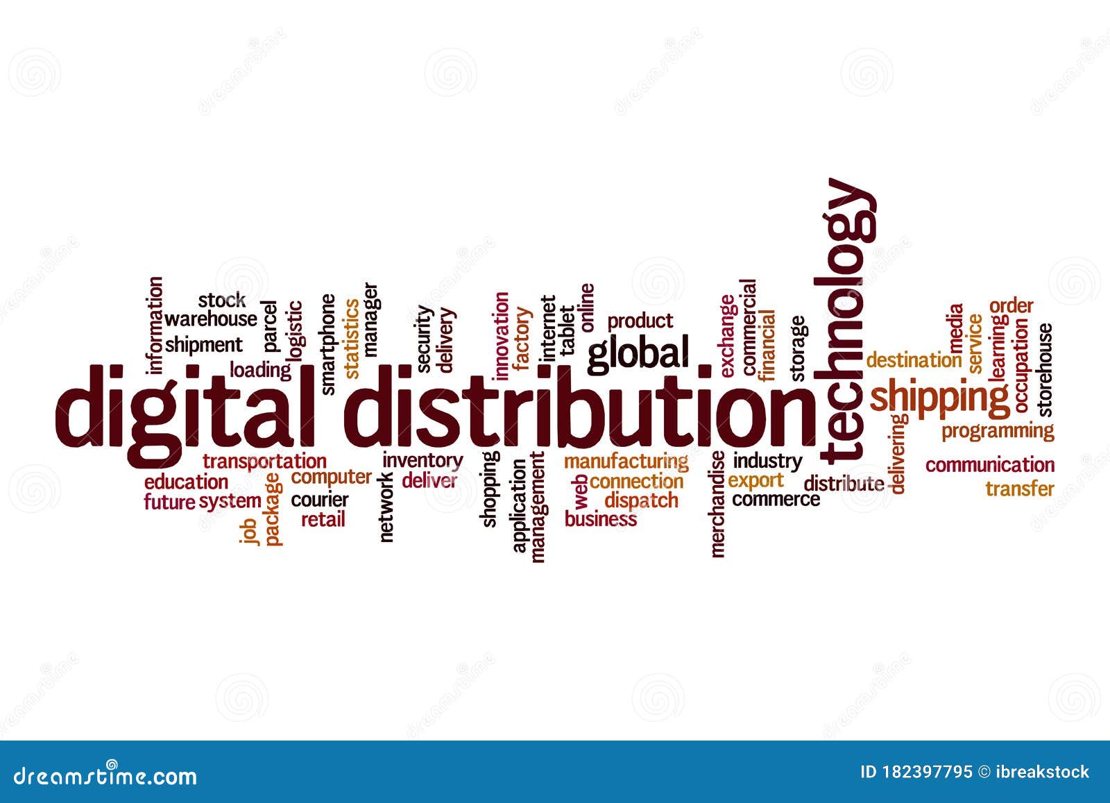 Digital Distribution Word Cloud Concept Stock Illustration ...