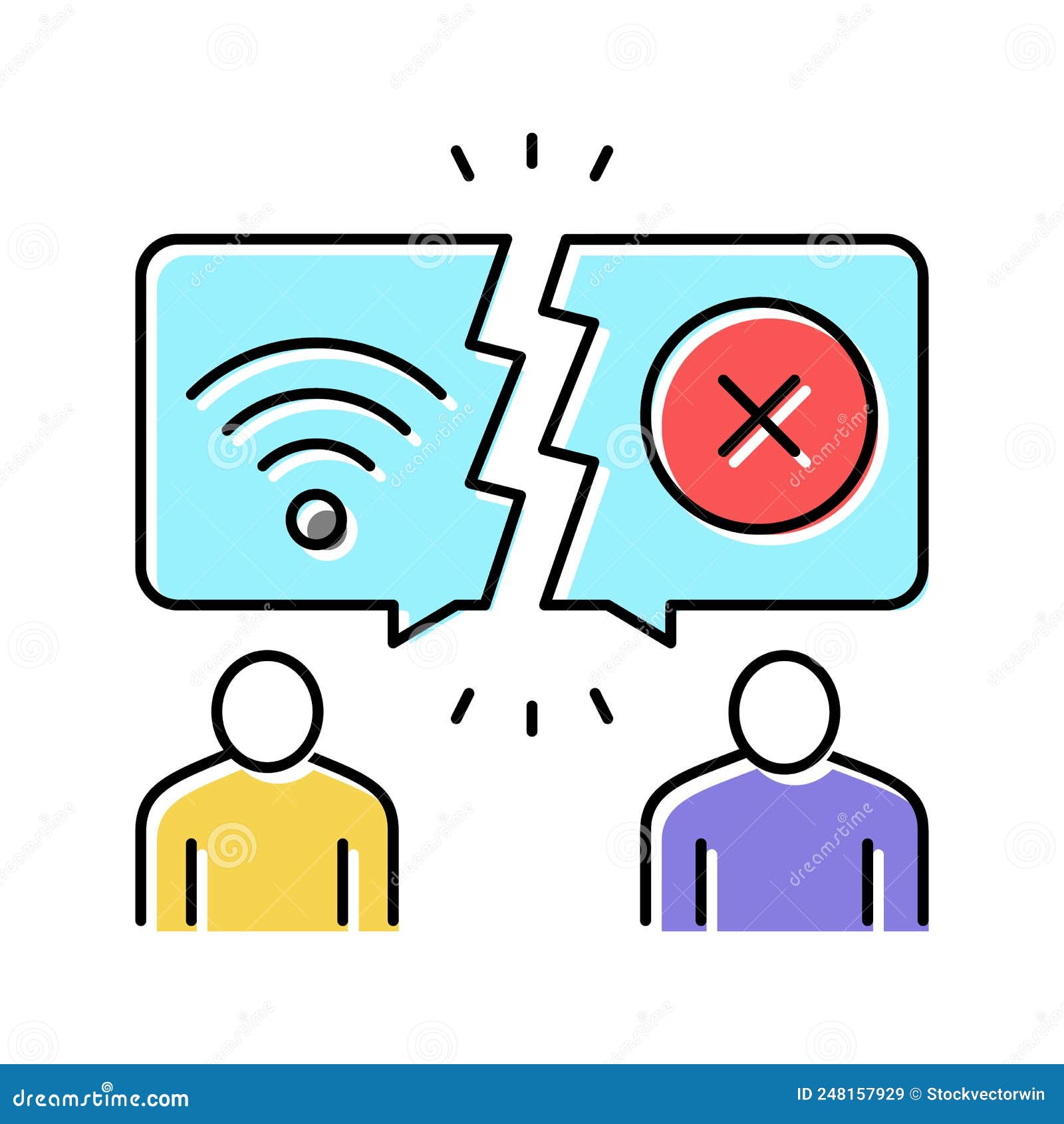 Digital Divide Color Icon Vector Illustration Stock Vector ...
