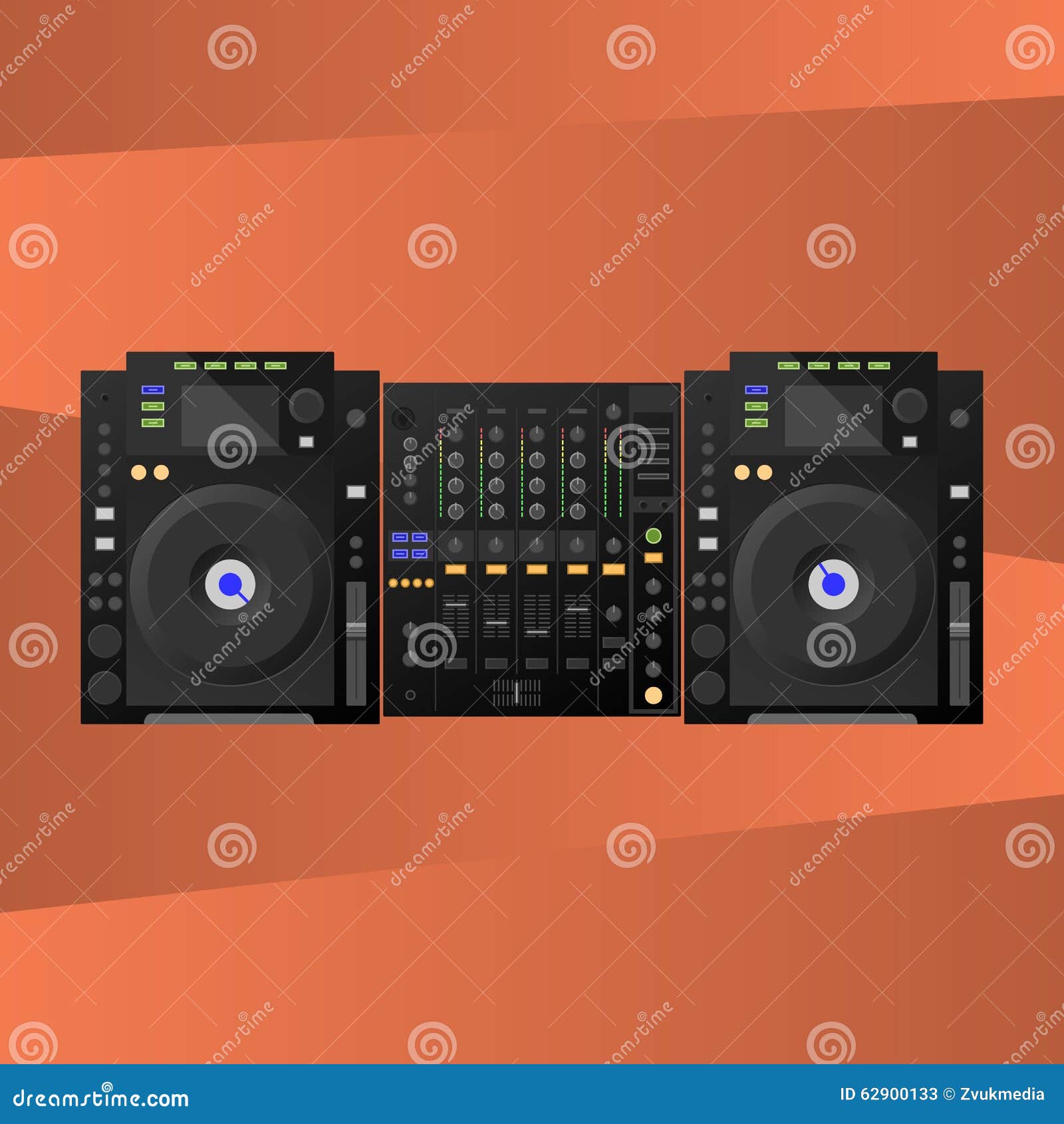 Digital DJ Deck, Mixer. Vector Stock Vector - Illustration of culture ...