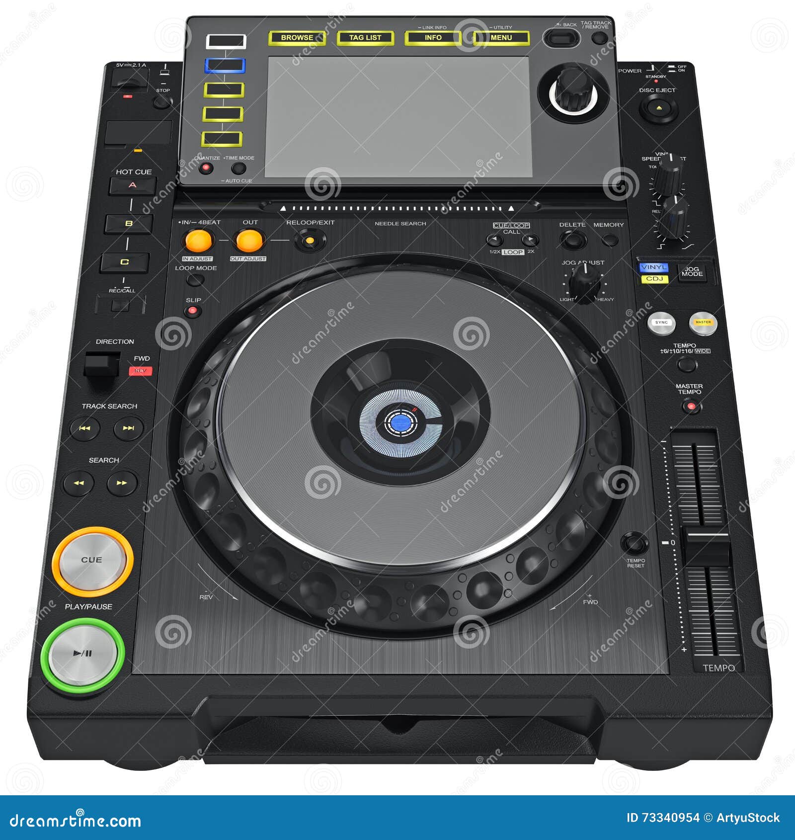 Digital Dj Music Turntable Mixer Stock Illustration - Illustration of ...