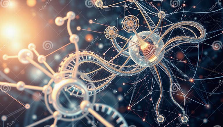 Digital DNA Meets Neural Network Stock Photo - Image of technology, abstract: 355527666