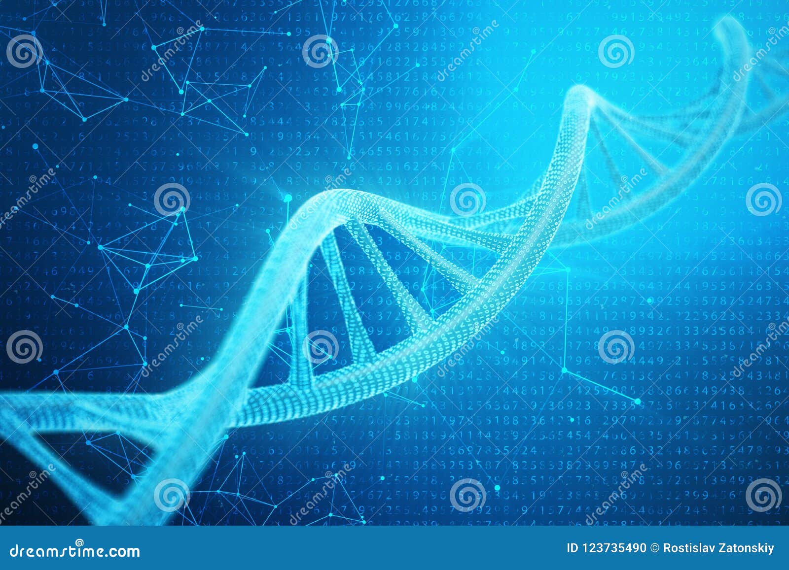 Digital DNA Molecule, Structure. Concept Binary Code Human Genome. DNA ...