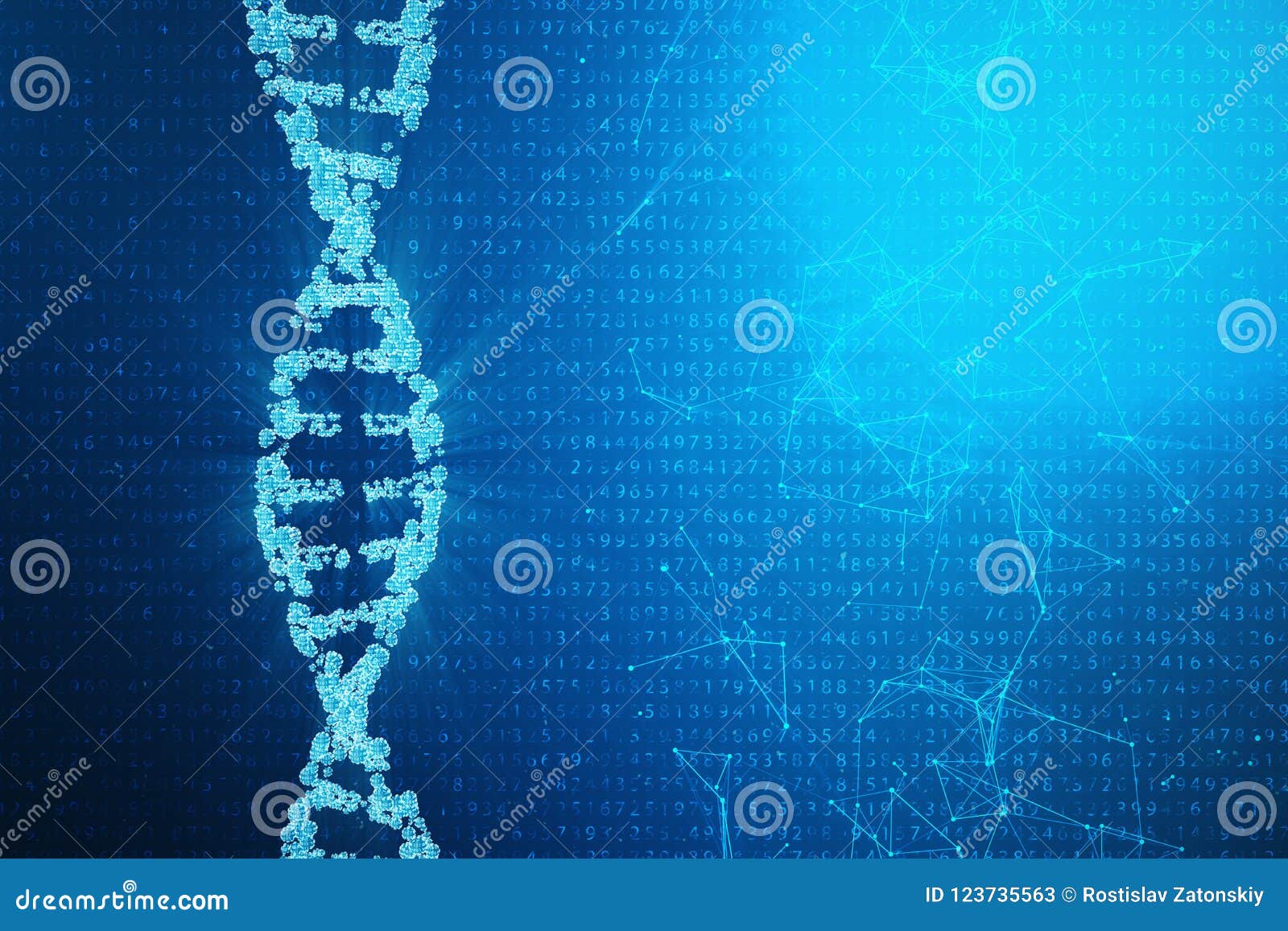 Digital DNA Molecule, Structure. Concept Binary Code Human Genome. DNA ...