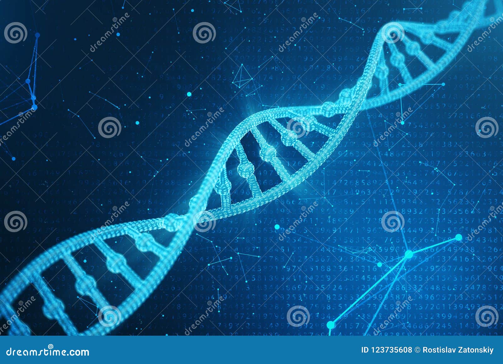 Digital DNA Molecule, Structure. Concept Binary Code Human Genome. DNA ...