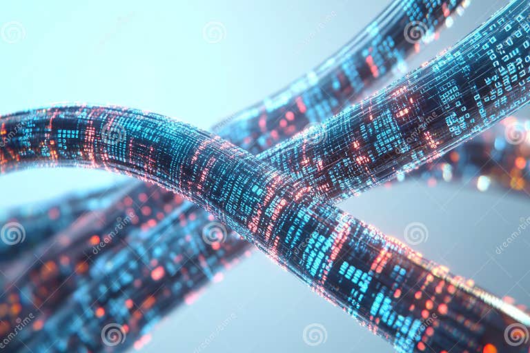 Digital DNA Structure Made of Binary Code Strands Representing the ...