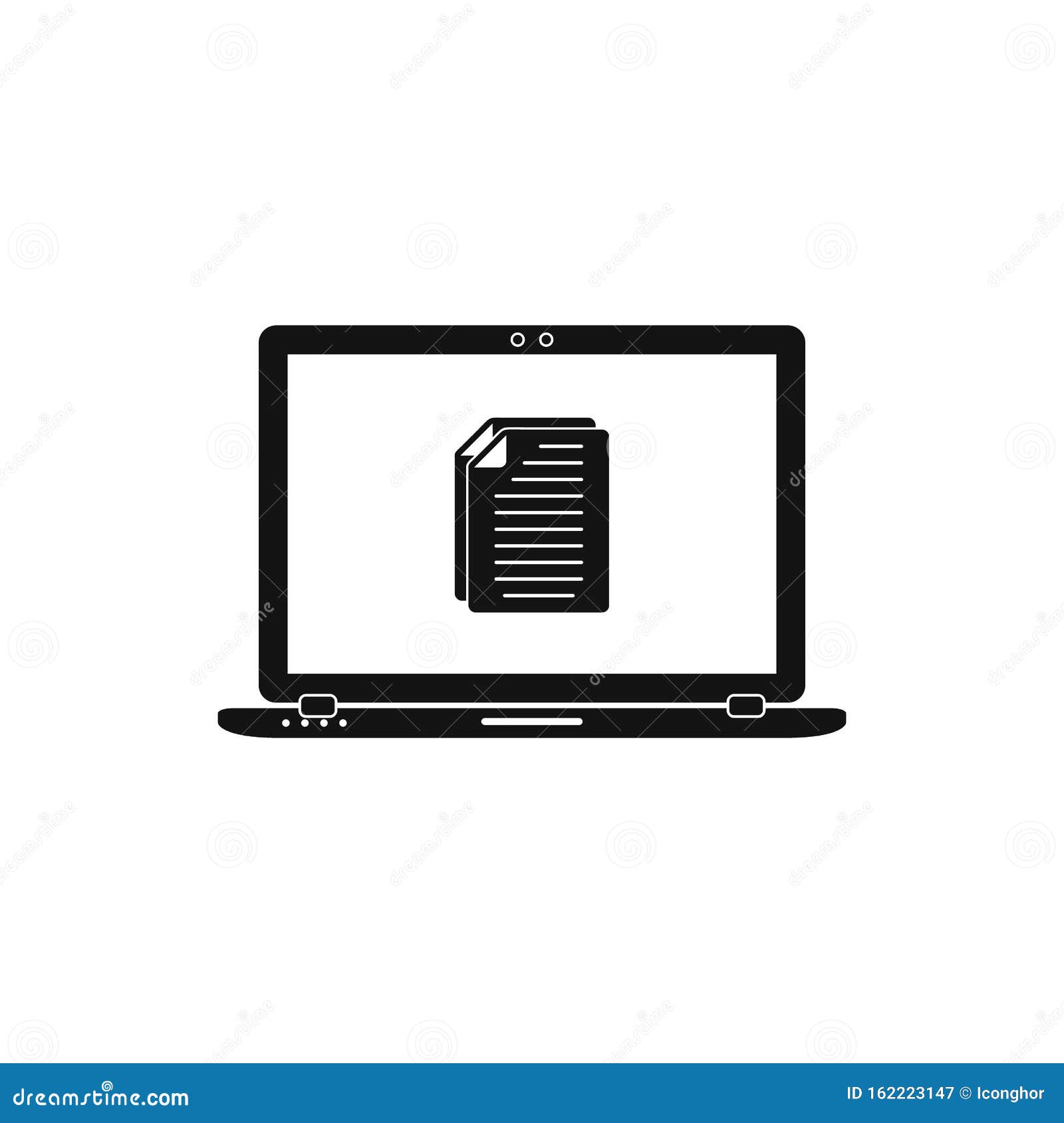Digital Document Icon. stock vector. Illustration of laptop - 162223147