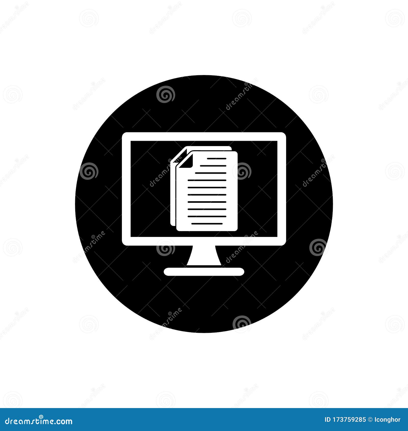 Digital Document Icon. stock vector. Illustration of silhouette - 173759285