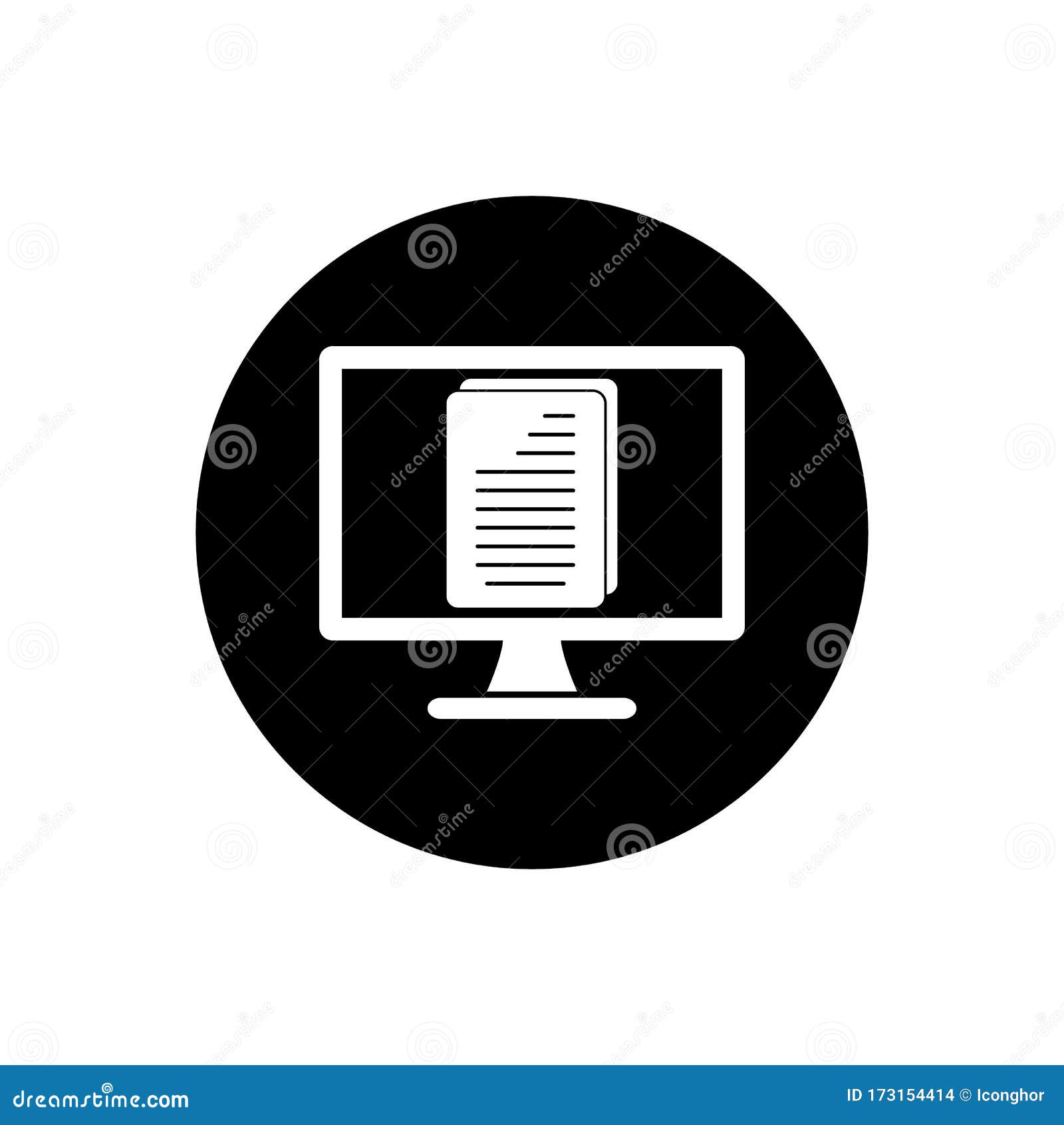 Digital Document Icon. stock vector. Illustration of silhouette - 173154414