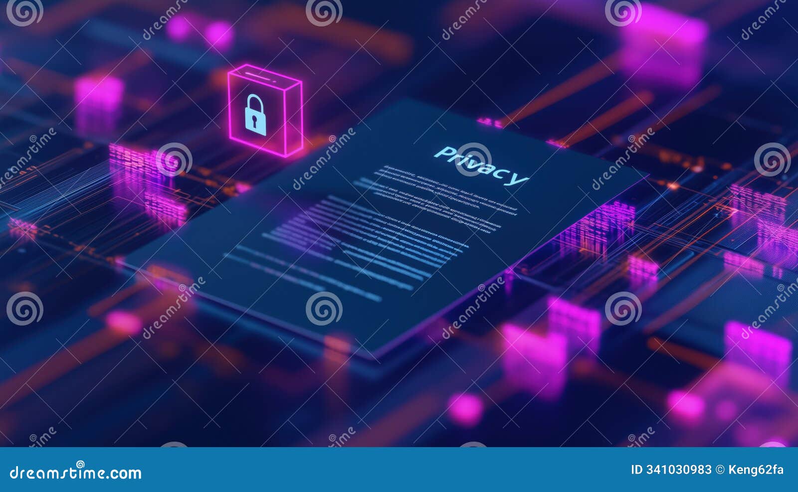 Digital Document Labeled Privacy with Lock Symbol, Representing ...