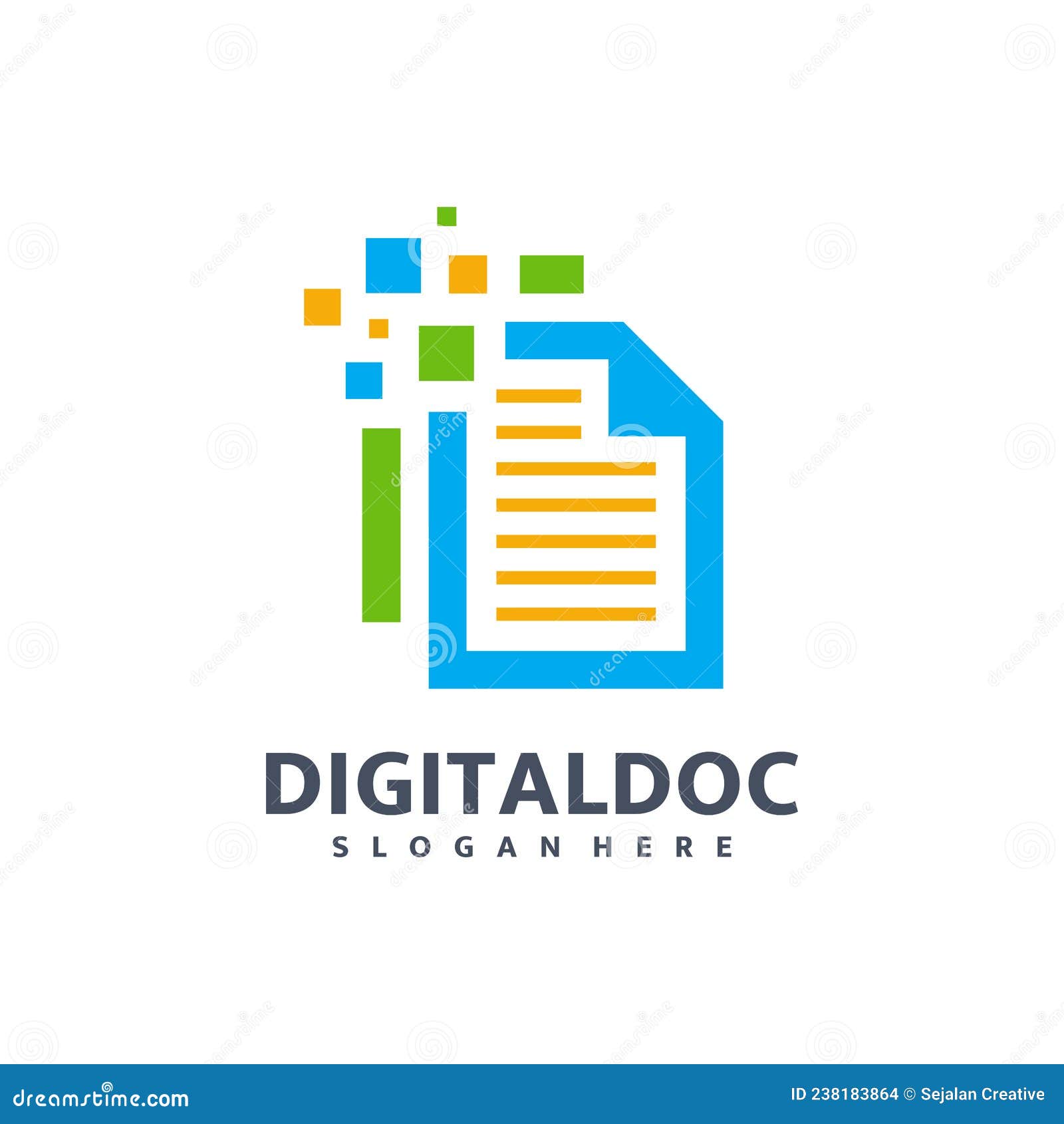 Digital Document Logo Design Stock Vector - Illustration of logo ...