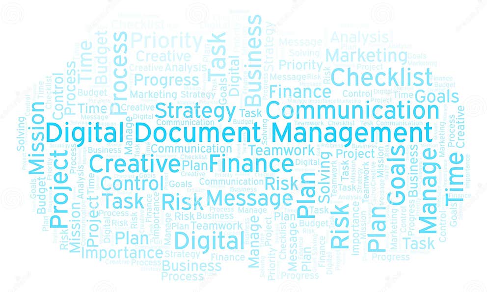 Digital Document Management Word Cloud, Made with Text only. Stock ...
